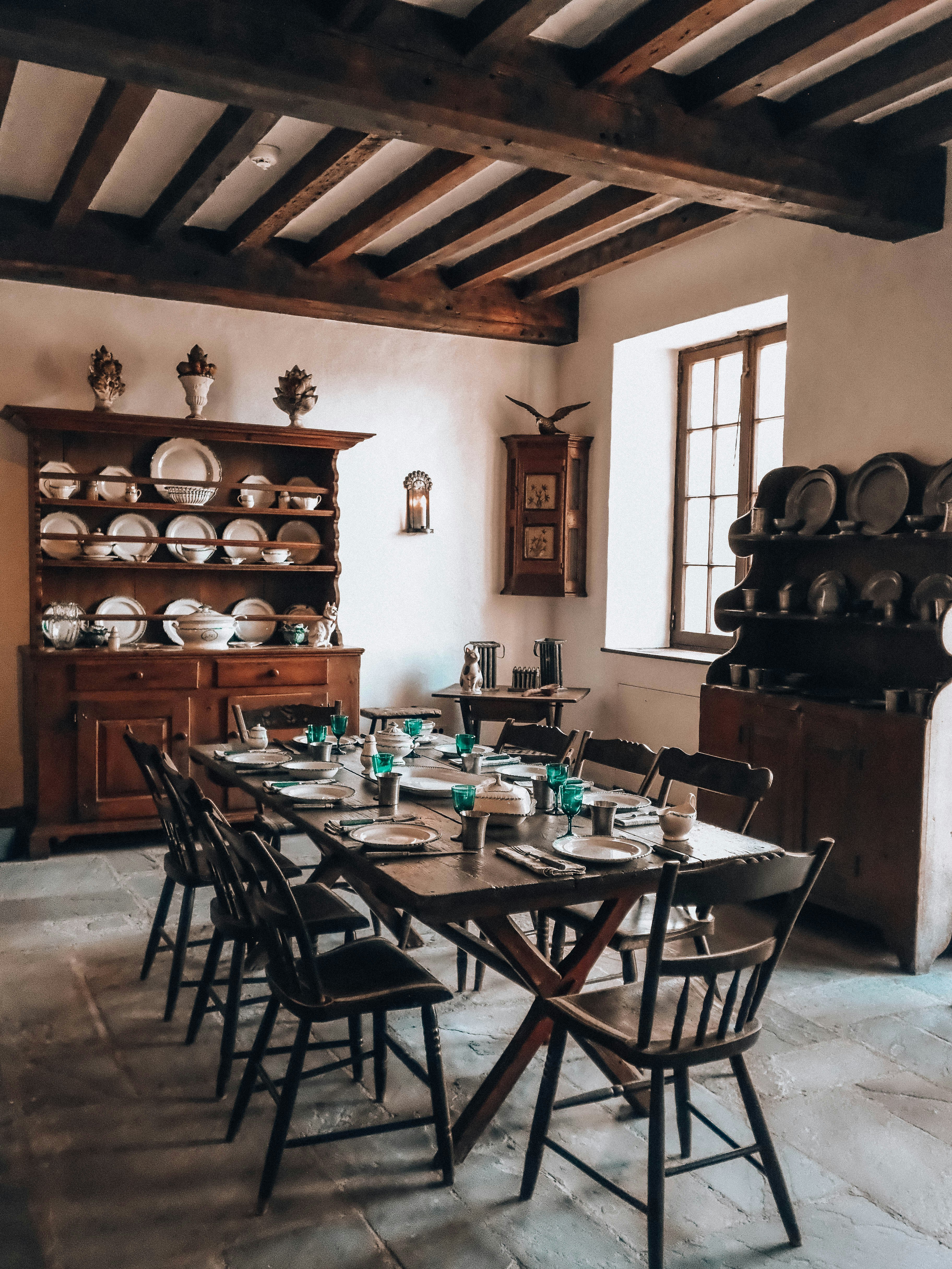 A Rustic Dining Hall Set for a Quiet Gathering