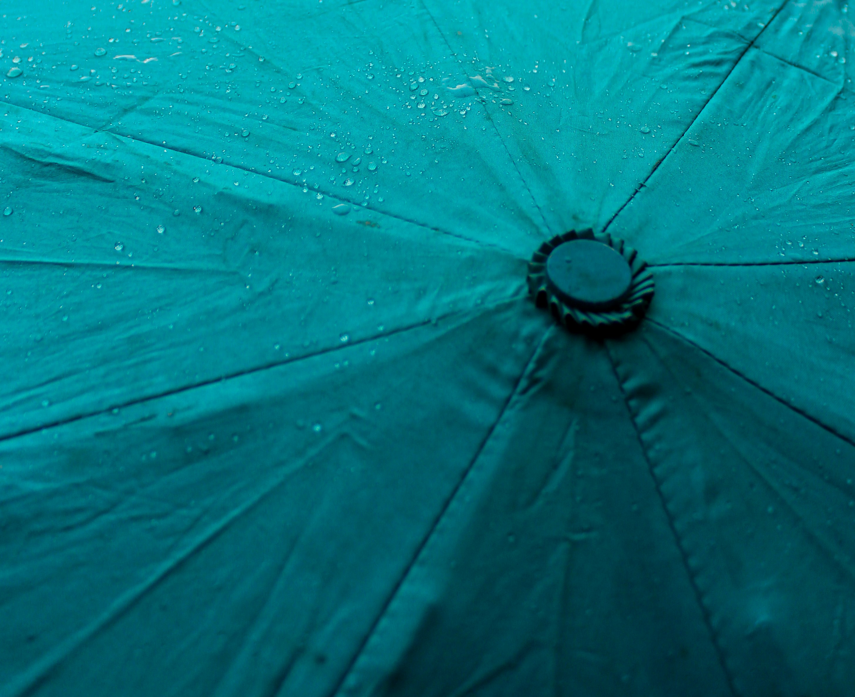 Cracked Umbrella: Raindrops Trace the Center Thread