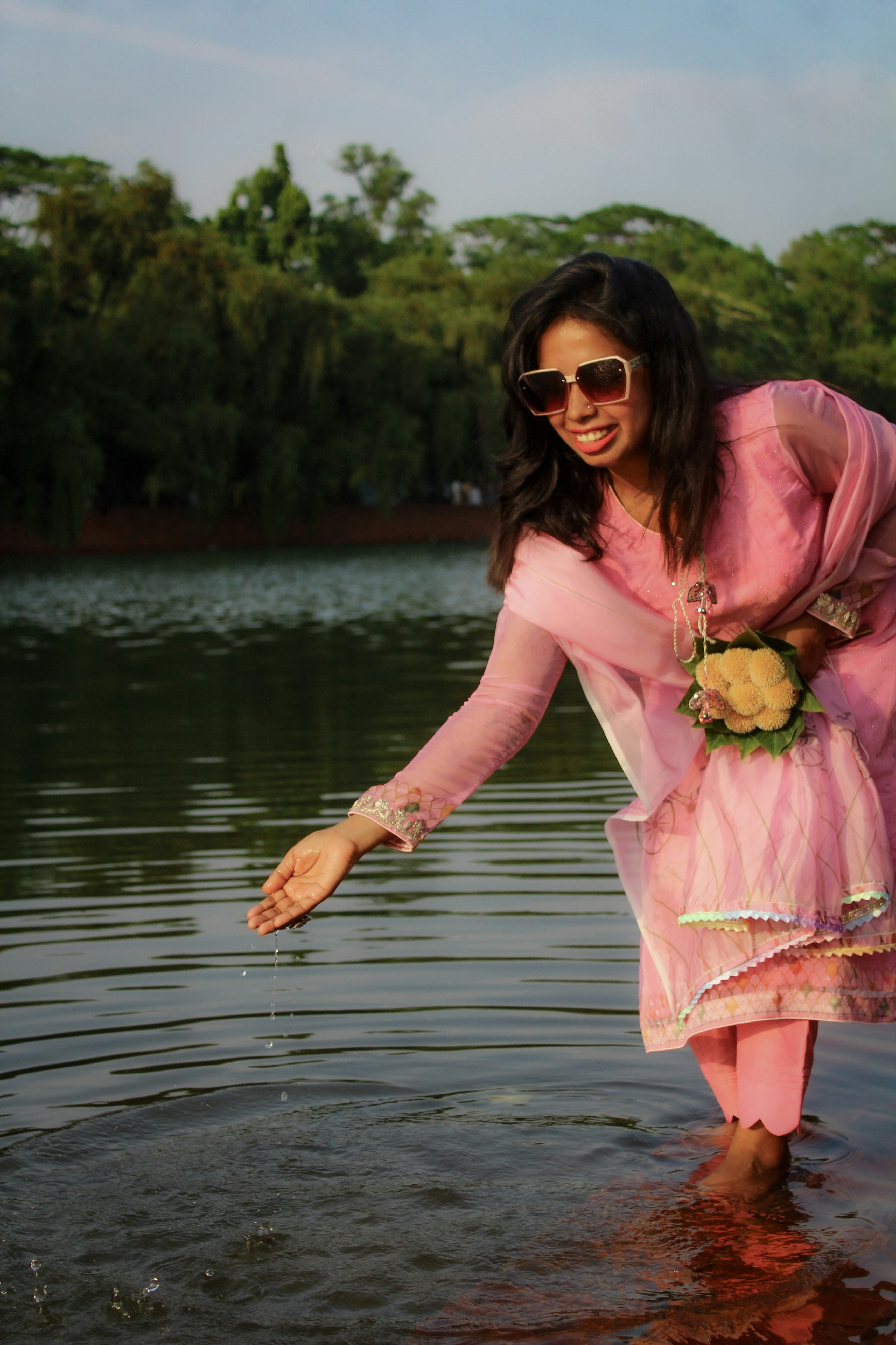 Crimson Share: A Friendlier Dip by the Lakeside in Pink
