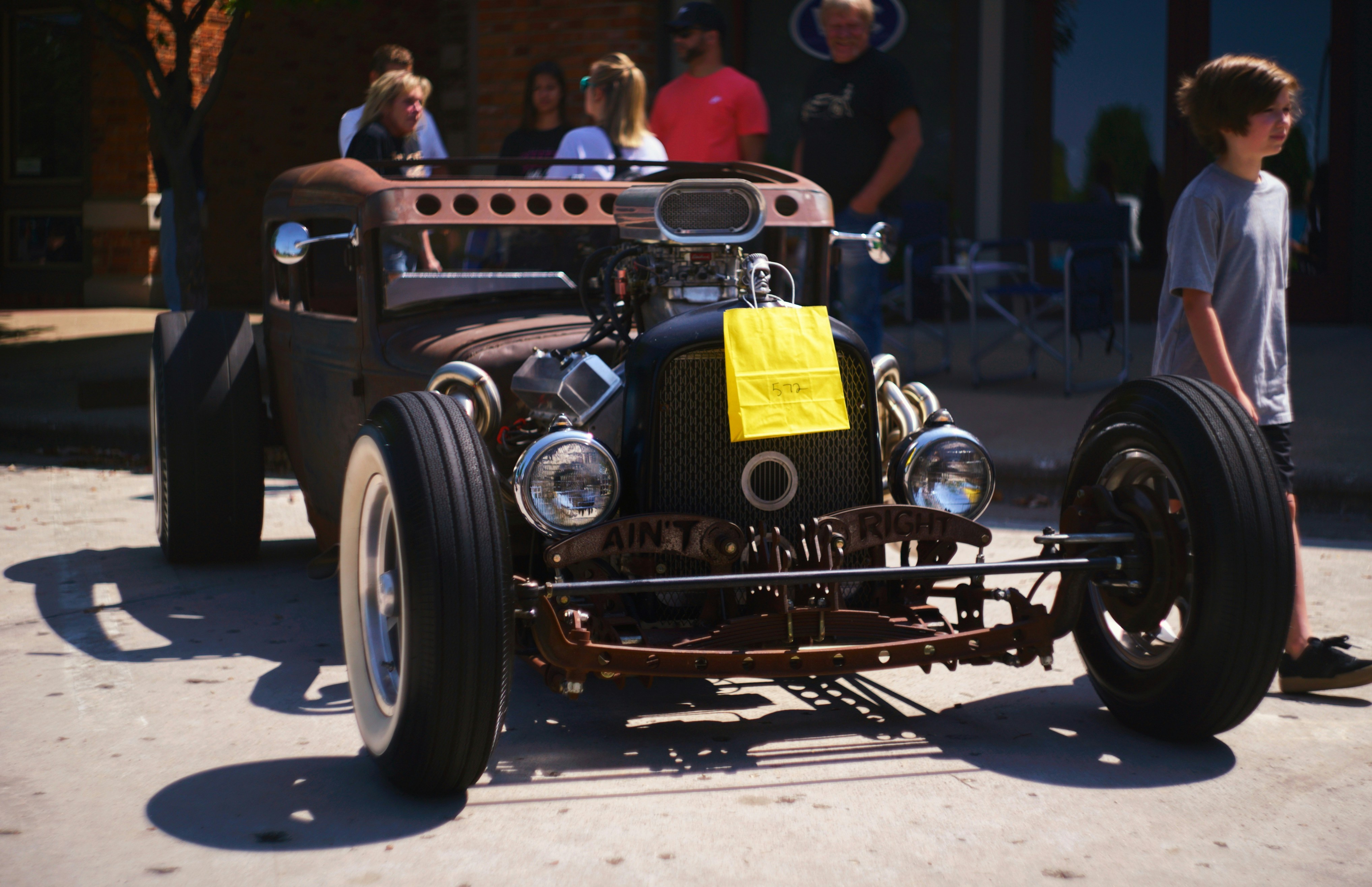 Vintage Hot Rod on Display: A Car Show Moment