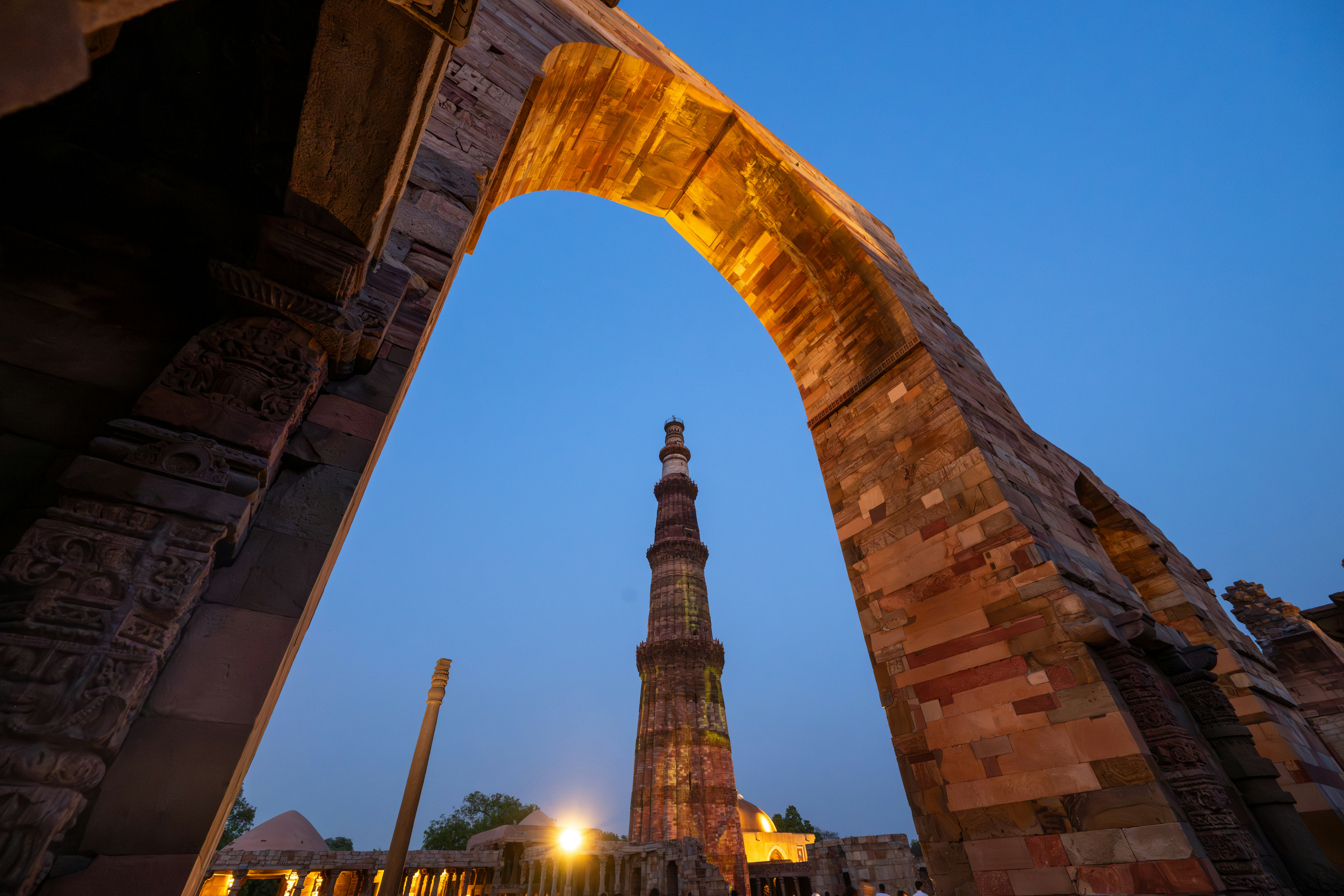 Archway to the Tower: Evening Ruins Framed by Ancient Brickwork