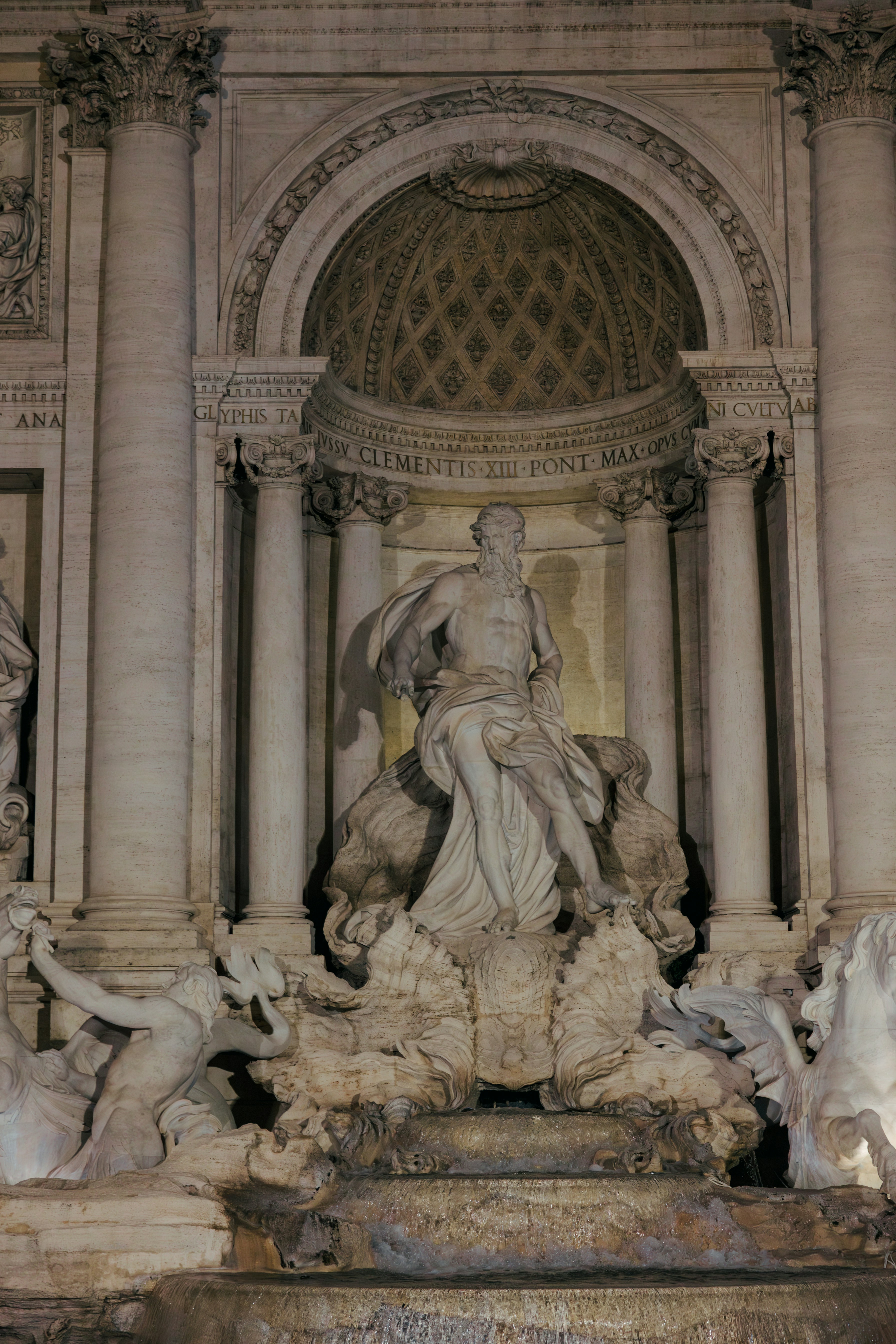 The Eternal Pose: A Marble Monument Framed by Classical Columns