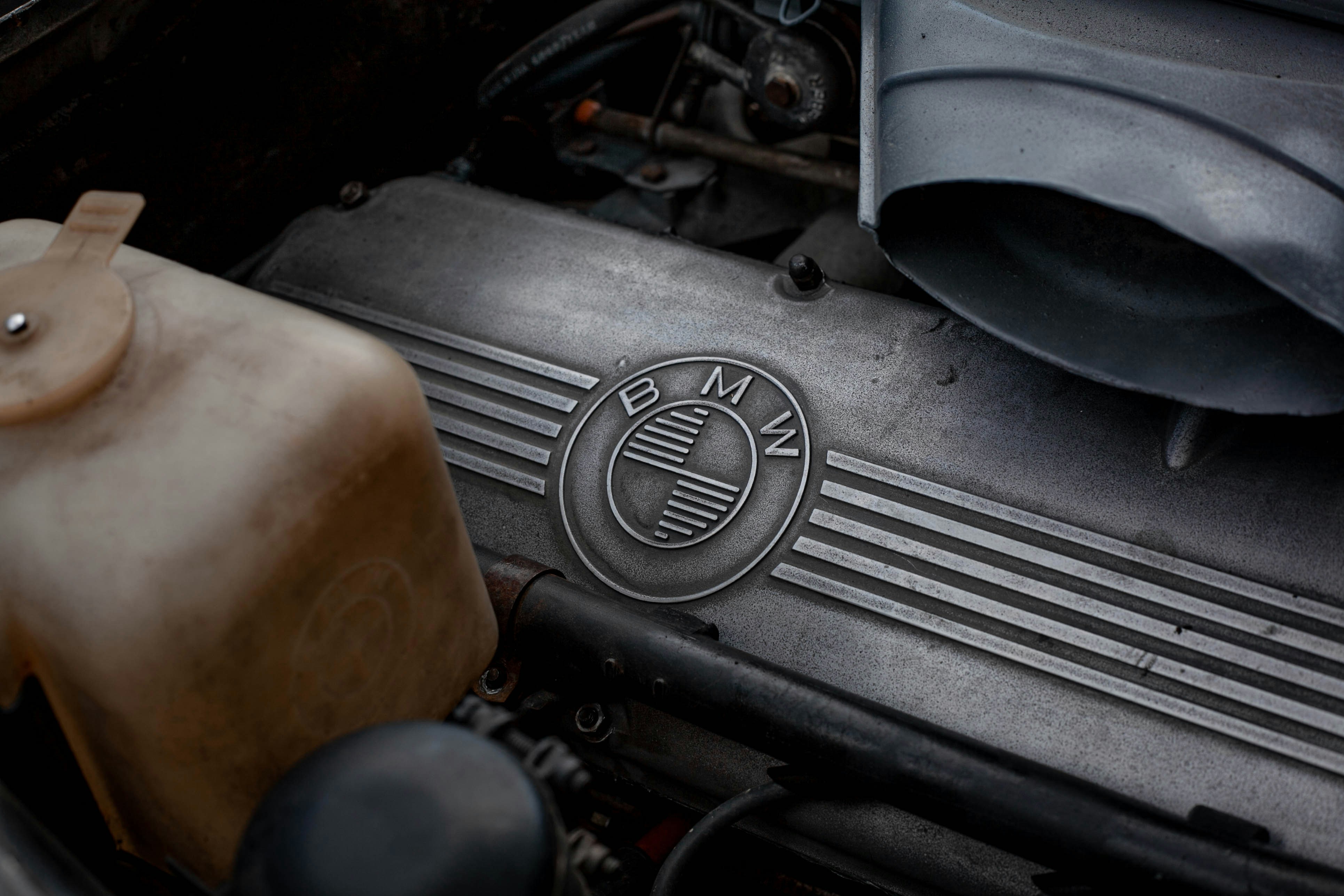 BMW Mysterious Engine Grille: A Close-Up of the Striped Valvetop