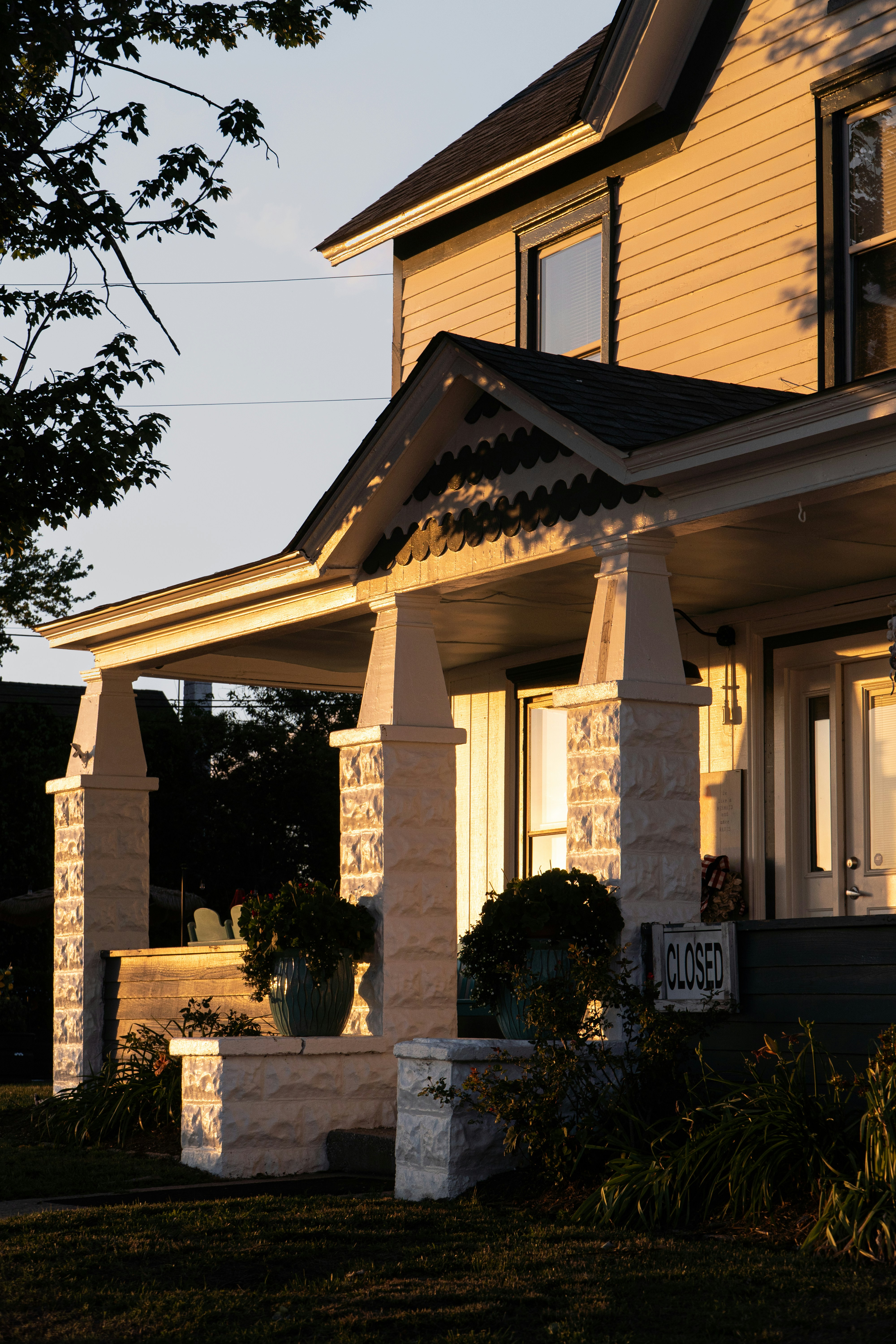 Golden-hour Veranda: A Quiet Porch of a Neighboring Home