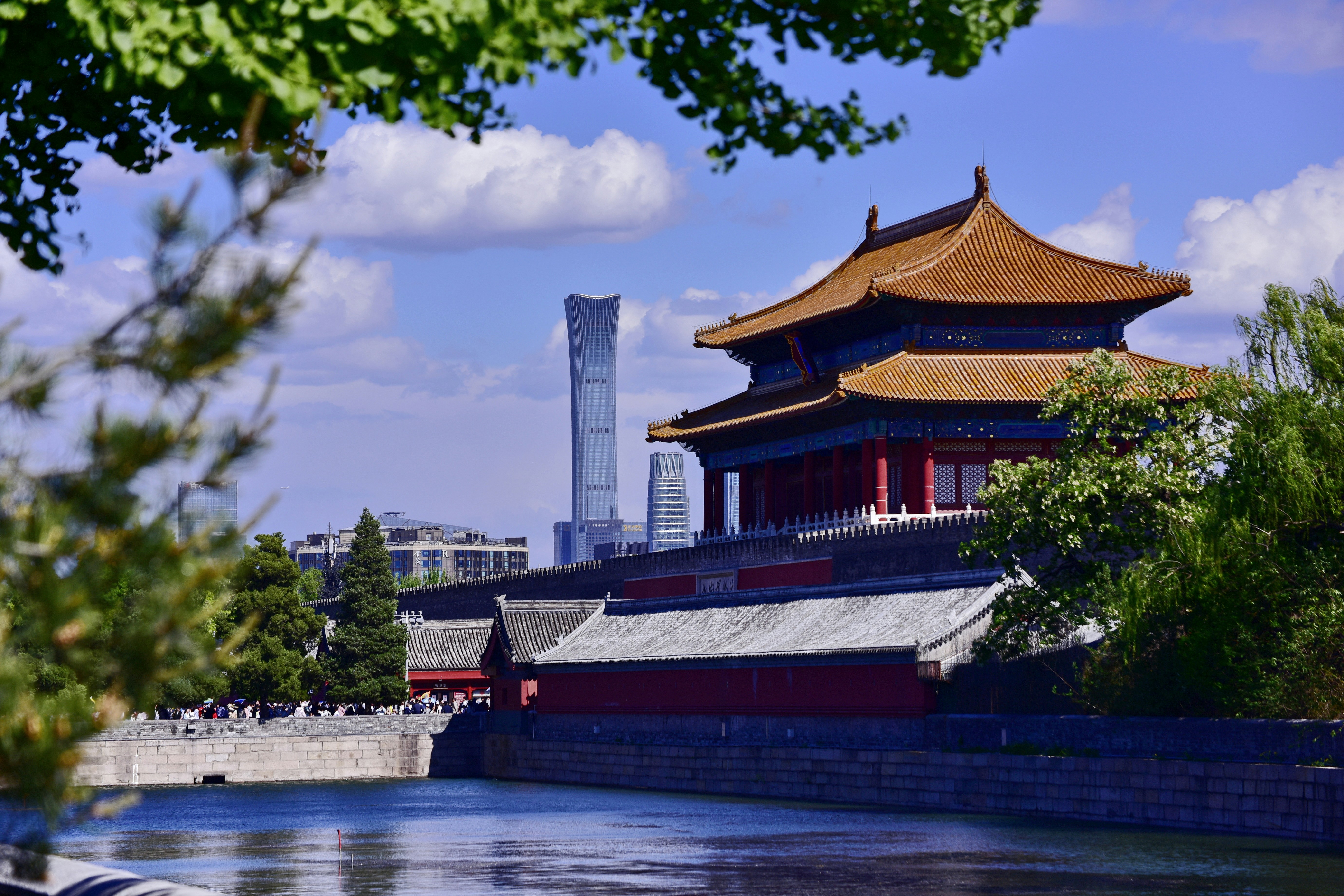 Old Temple Beside a Modern Skyline