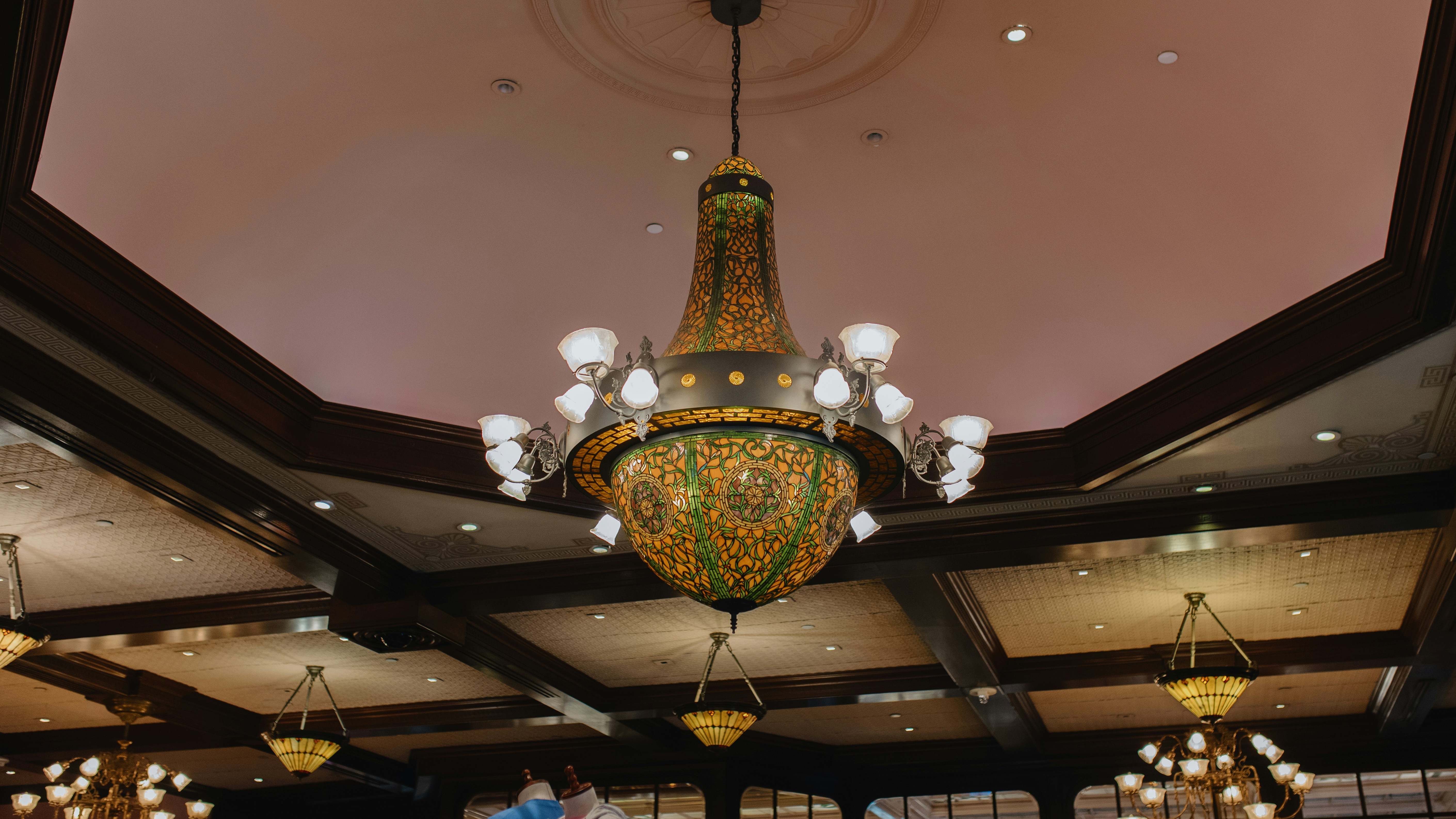 Ornate Ceiling Chandelier: A Glowing Focal in a Grand Ballroom