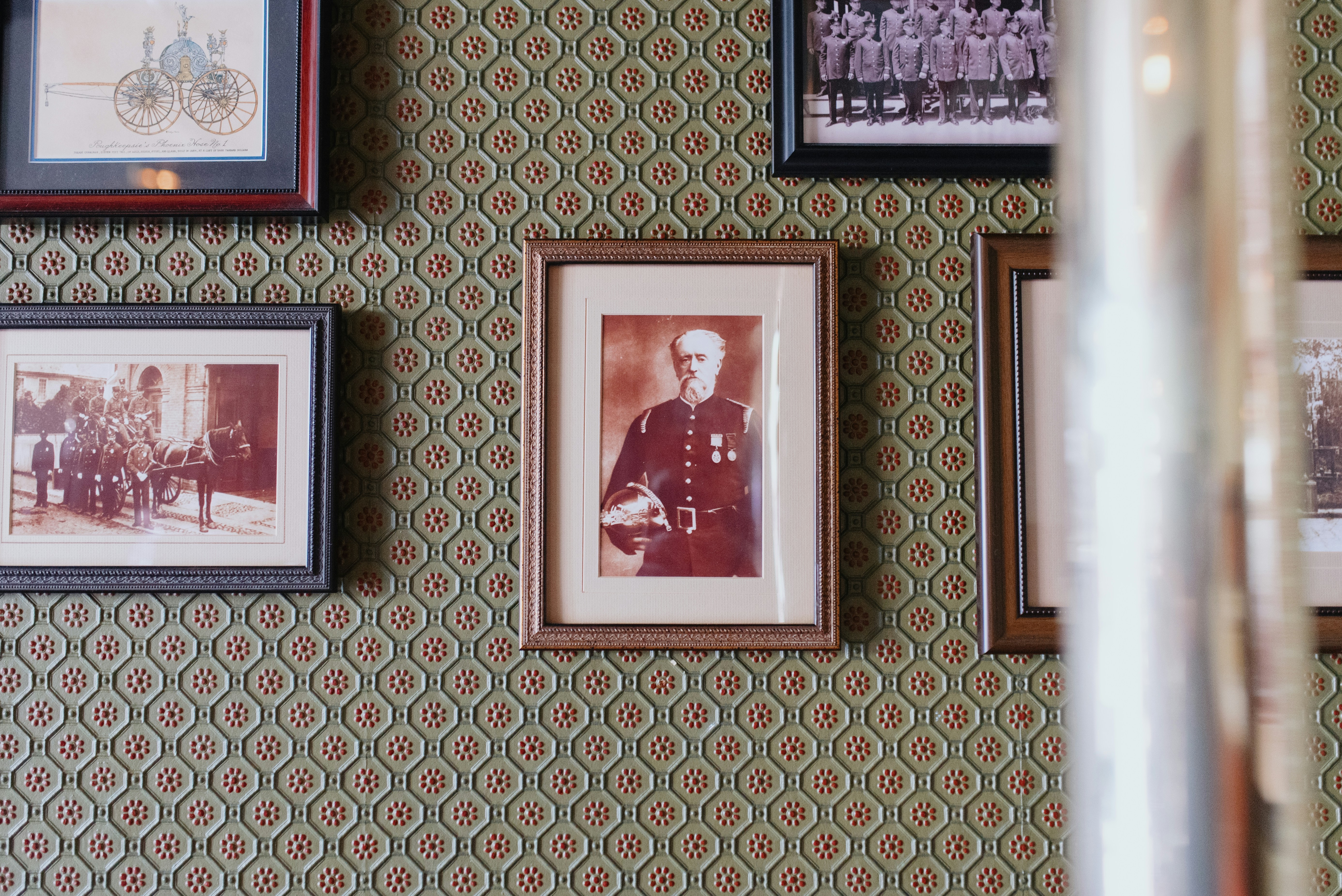 Gentleman Portraits on Vintage Wallpaper