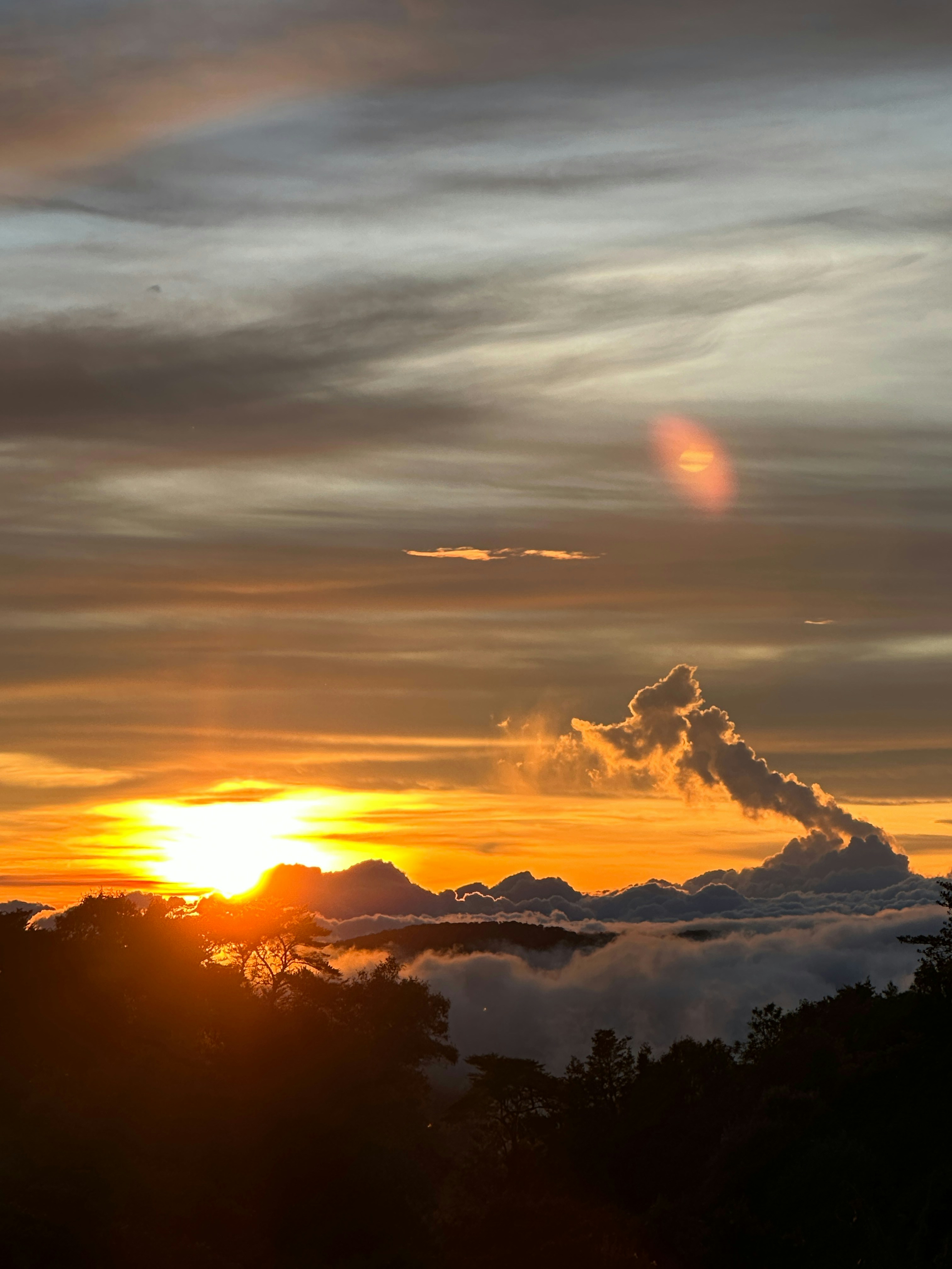 Sunlit Horizon Over the Cloud Veil