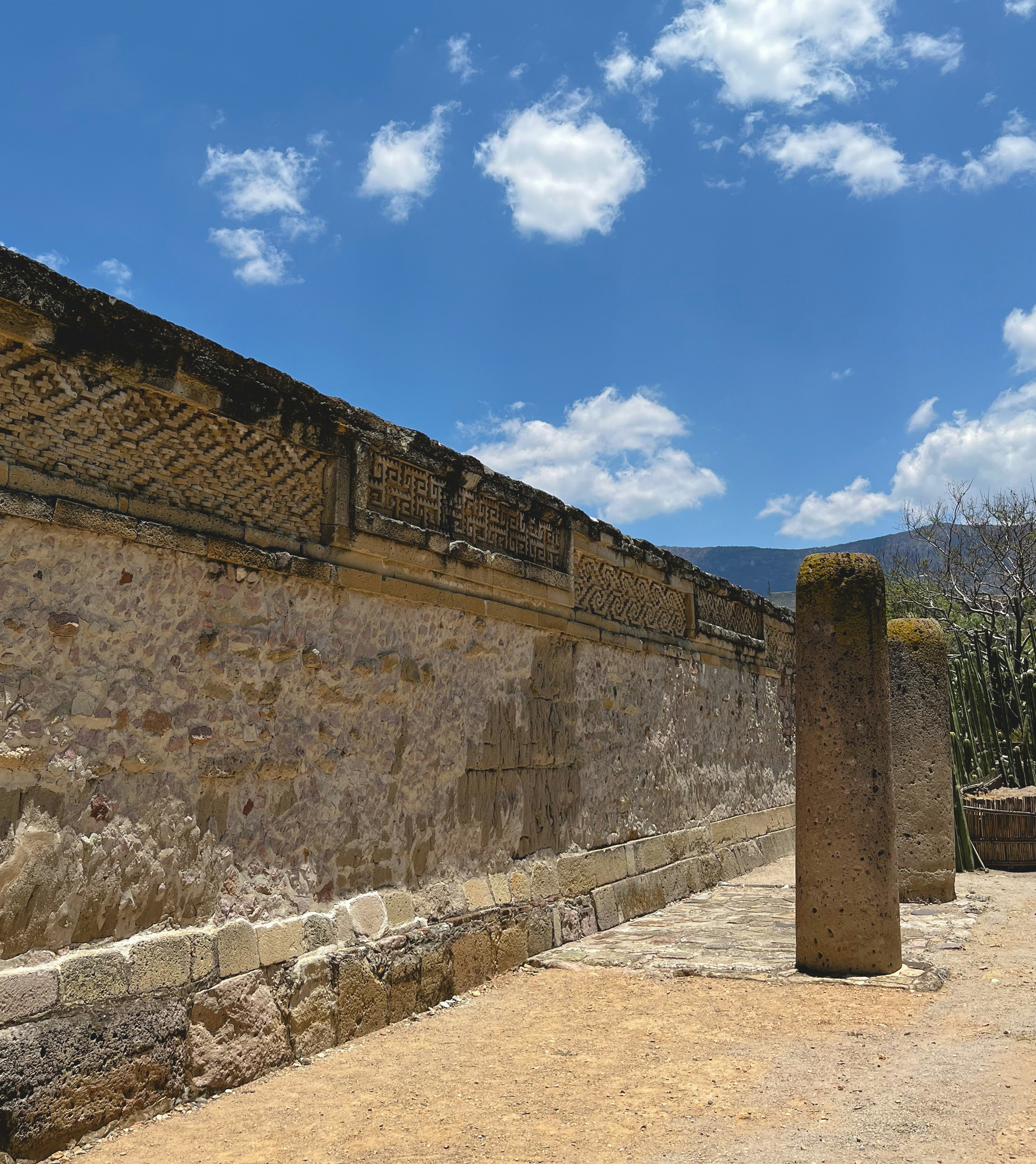 Ancient Terrace and Sentinel Stone: A Sunlit Frieze