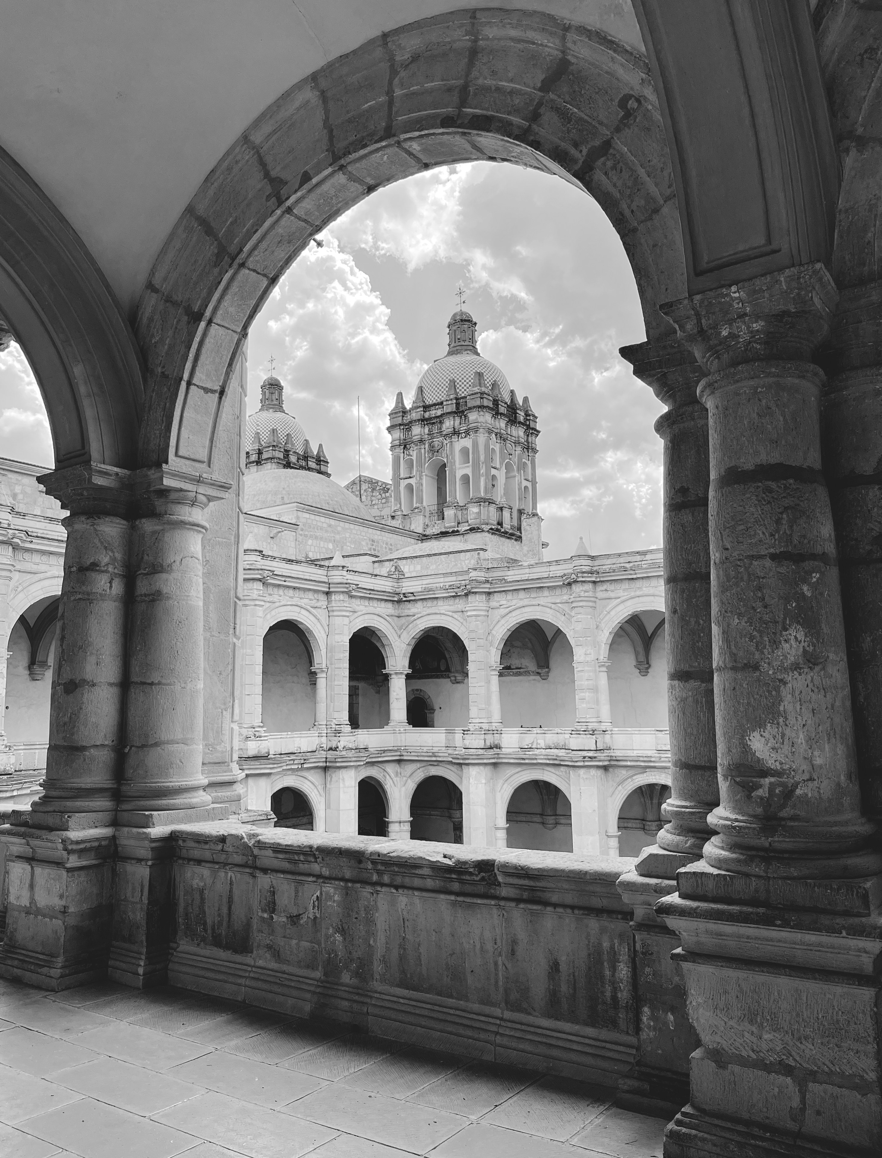 Stone Arcade and Tower of an Enclosed Colonial Courtyard