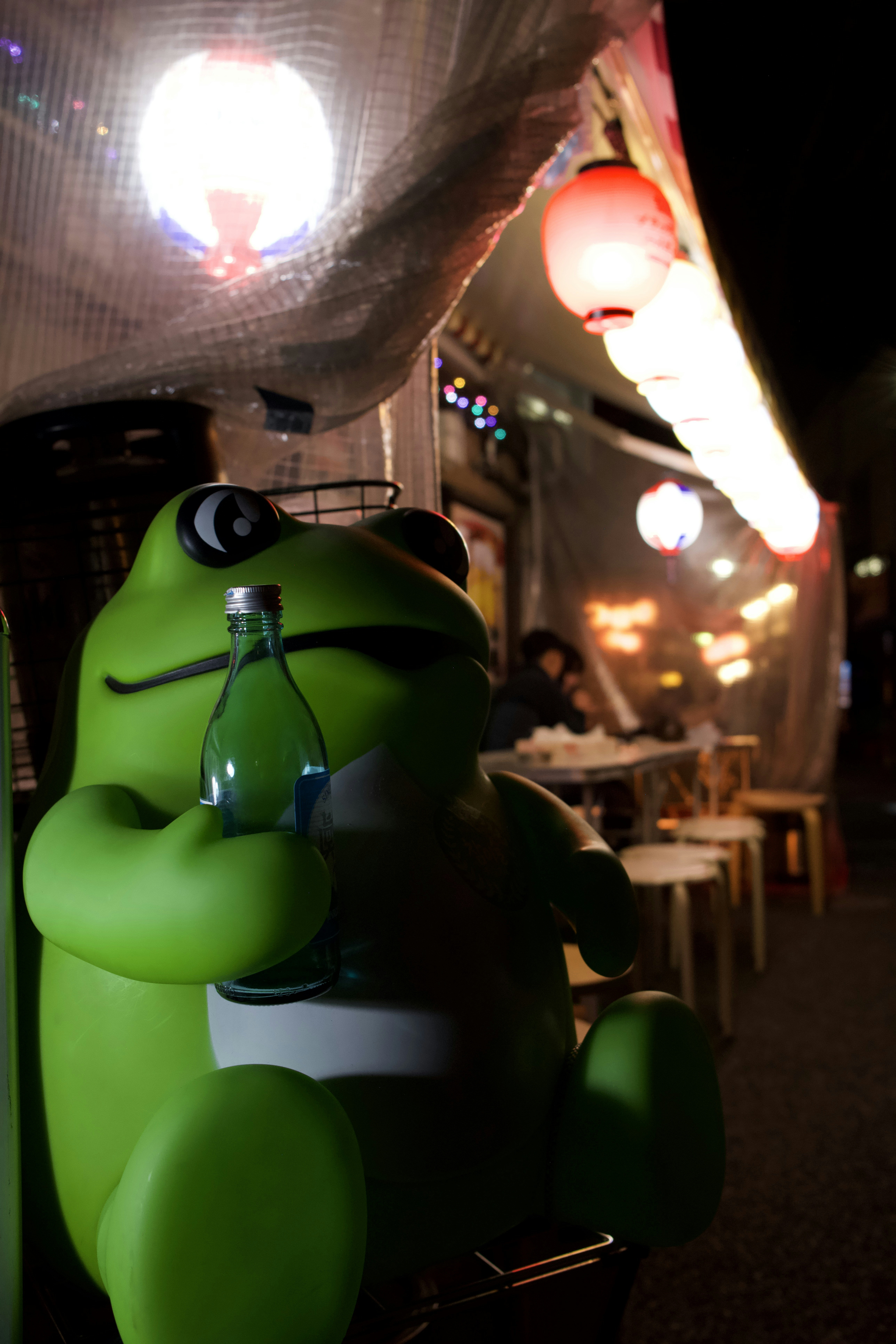 Citrus-green Amphibian at Night Eats and Lanterns