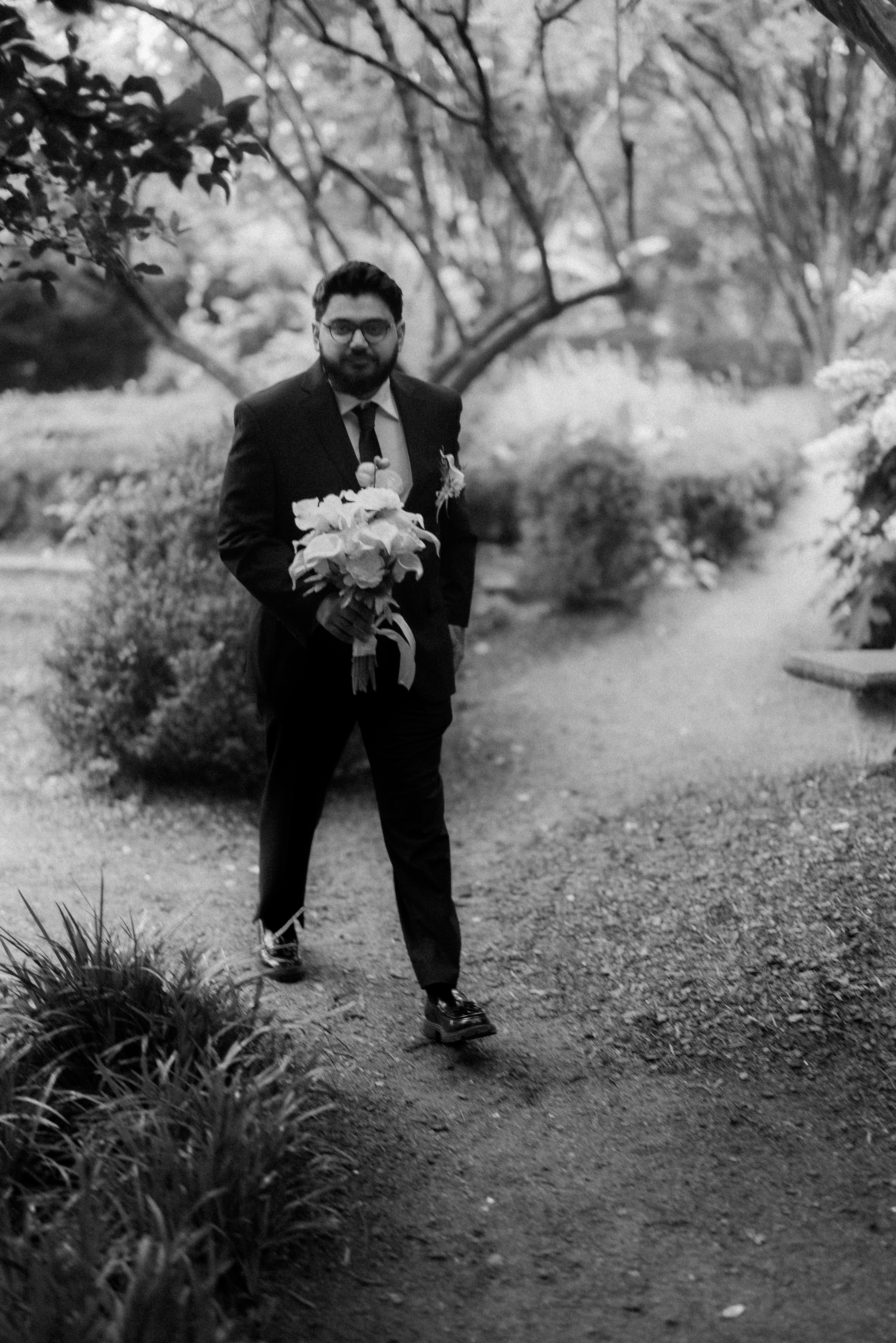 Bouquet in Hand: A Formal Walk Through the Garden Aisle