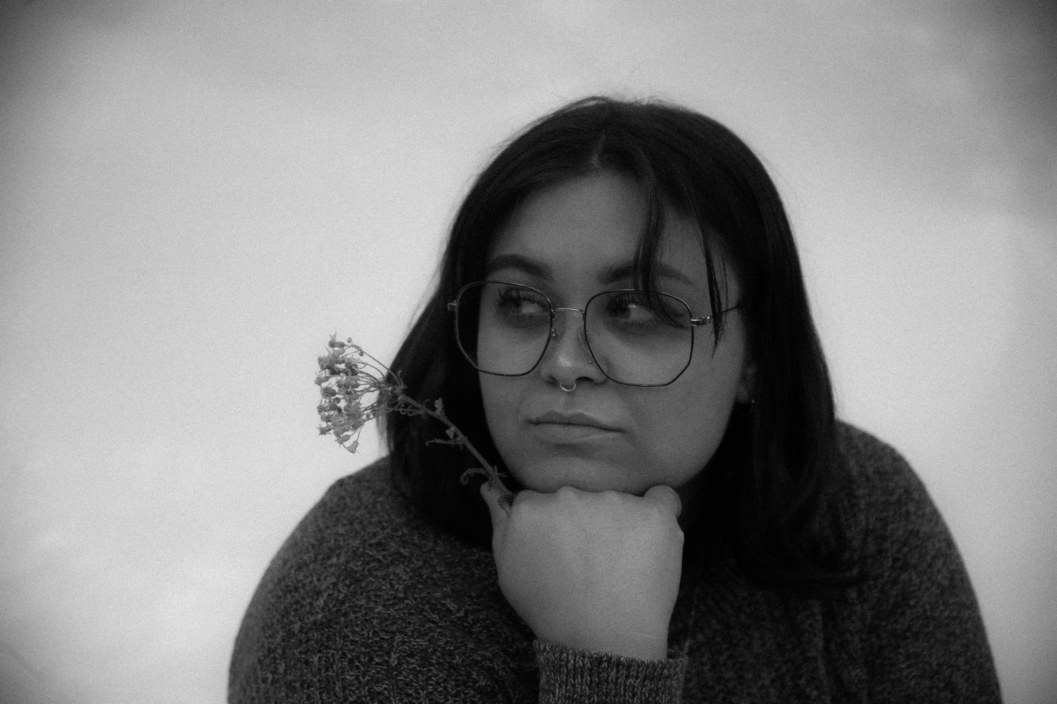Glacial Gaze: a quiet portrait in grayscale