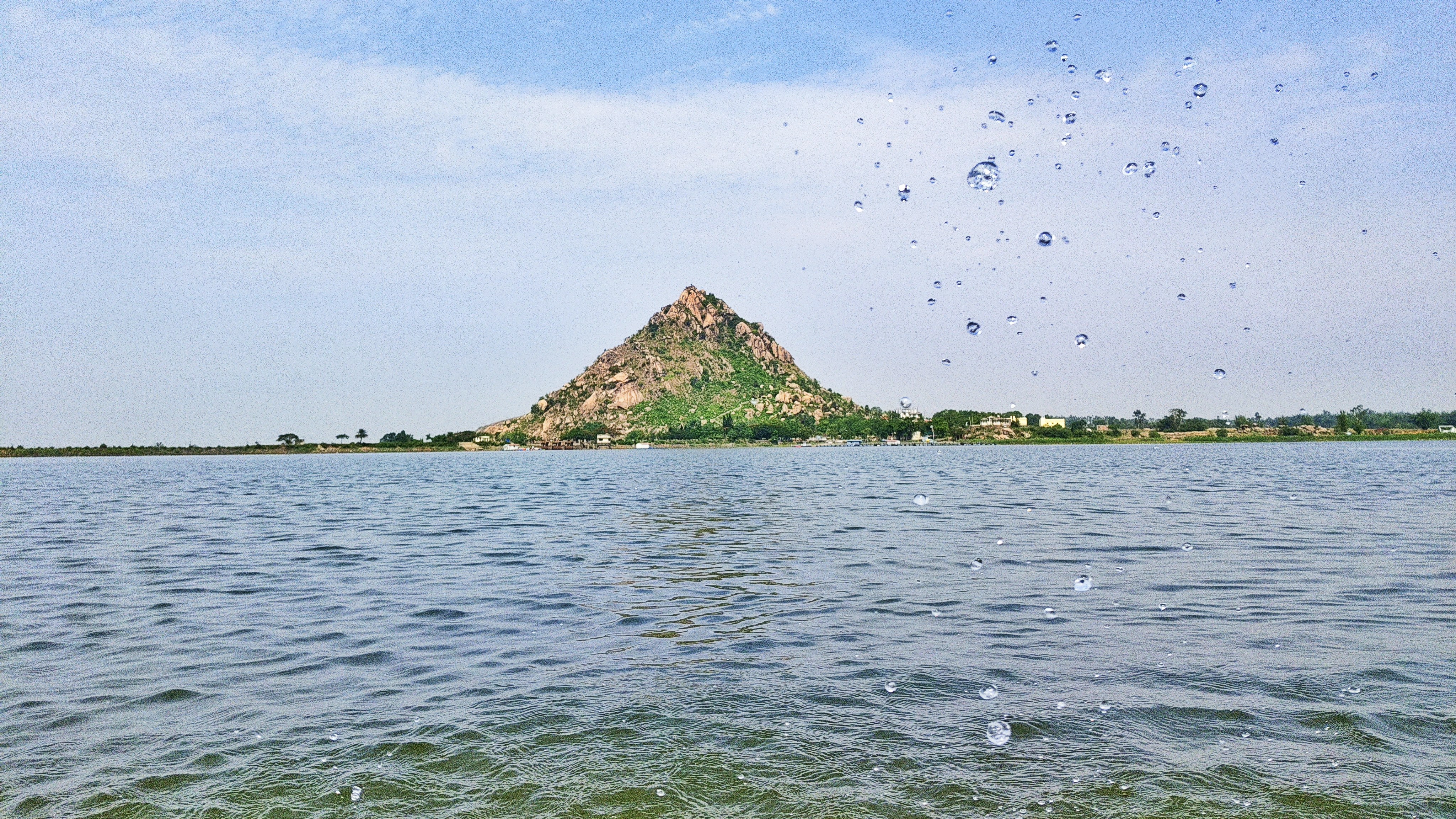 Central Island Peak Rising from Calm Waters