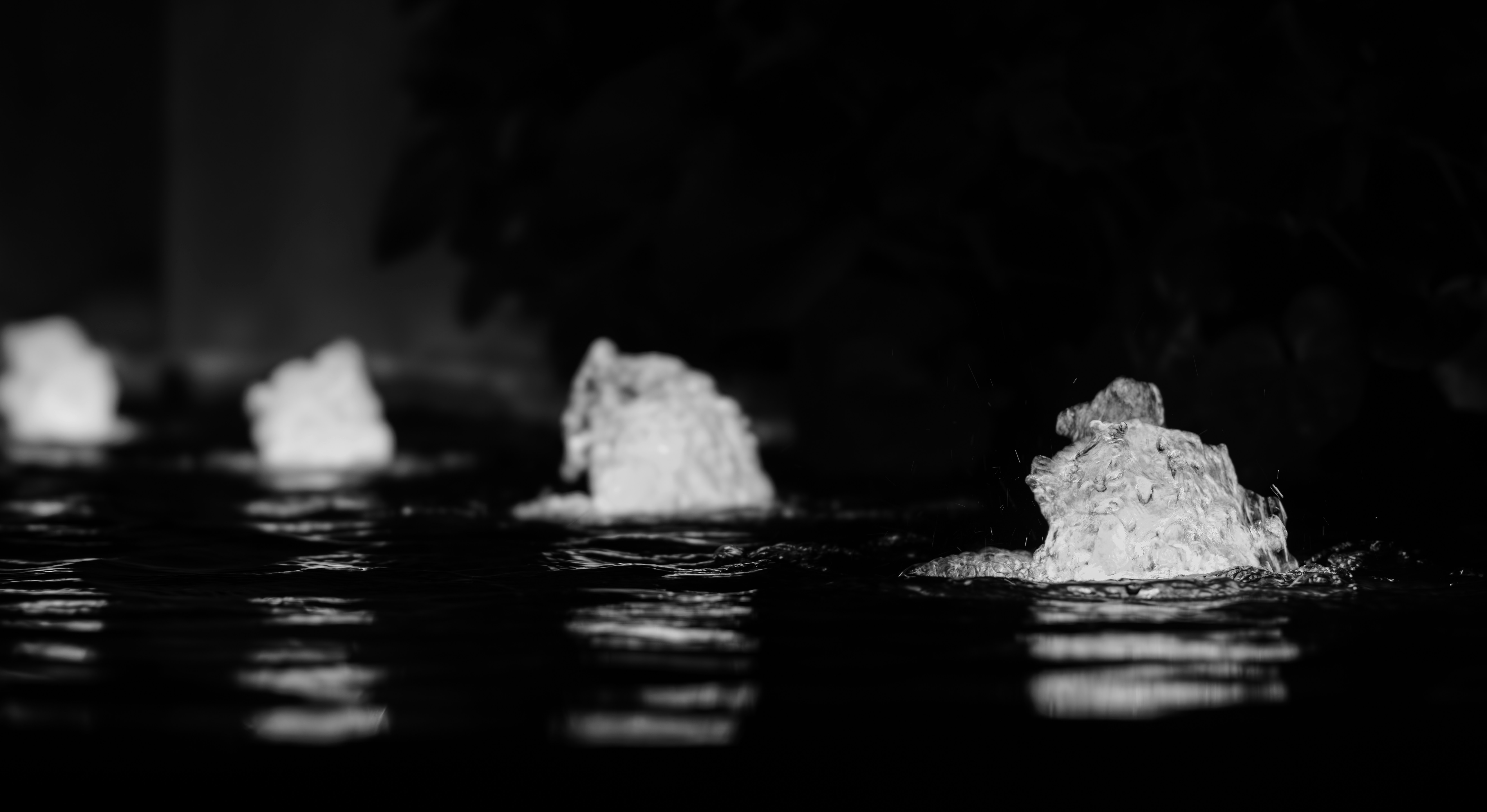 Ice Fragments in a Moonlit Wake