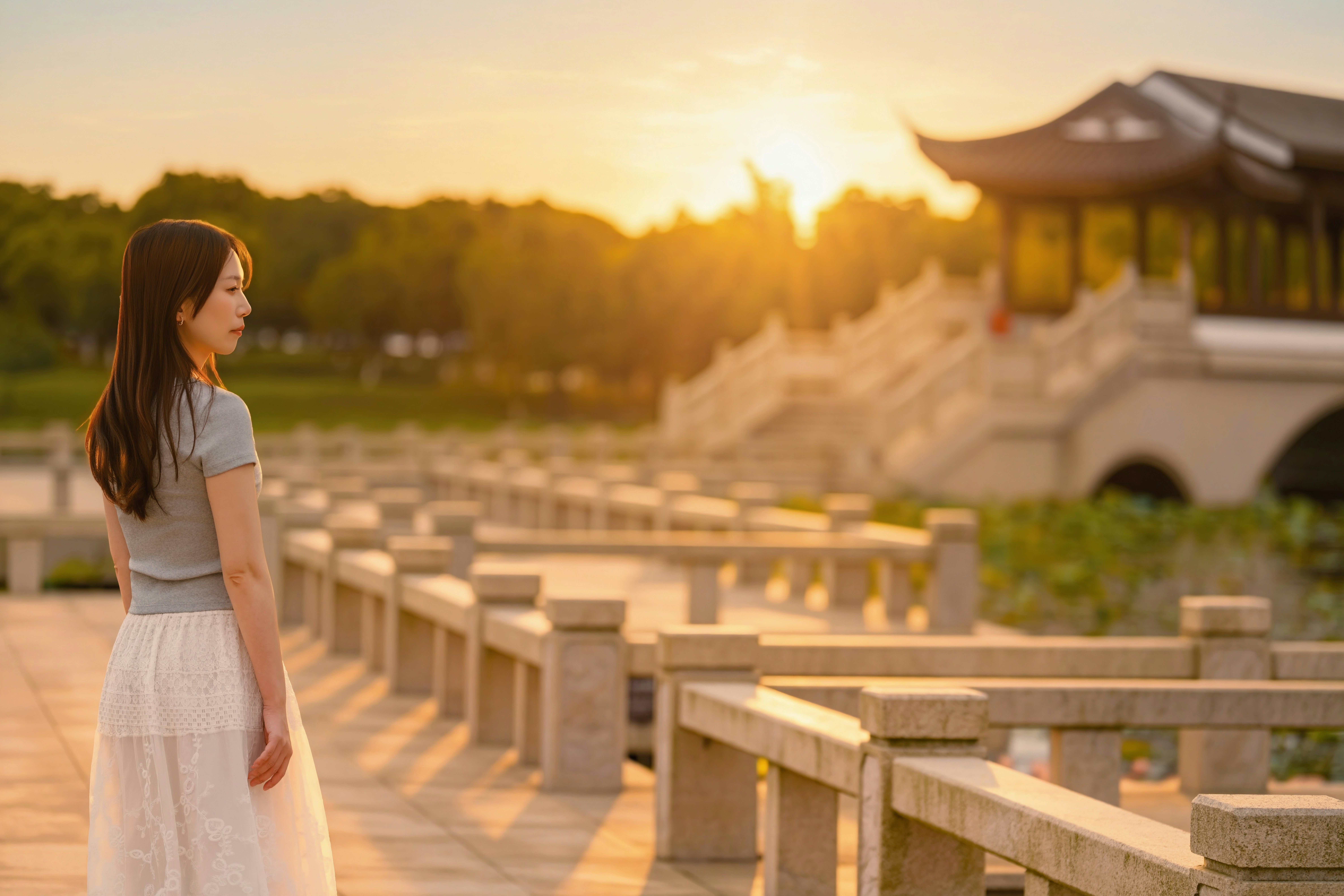 Golden Hour Portrait at the Temple Steps