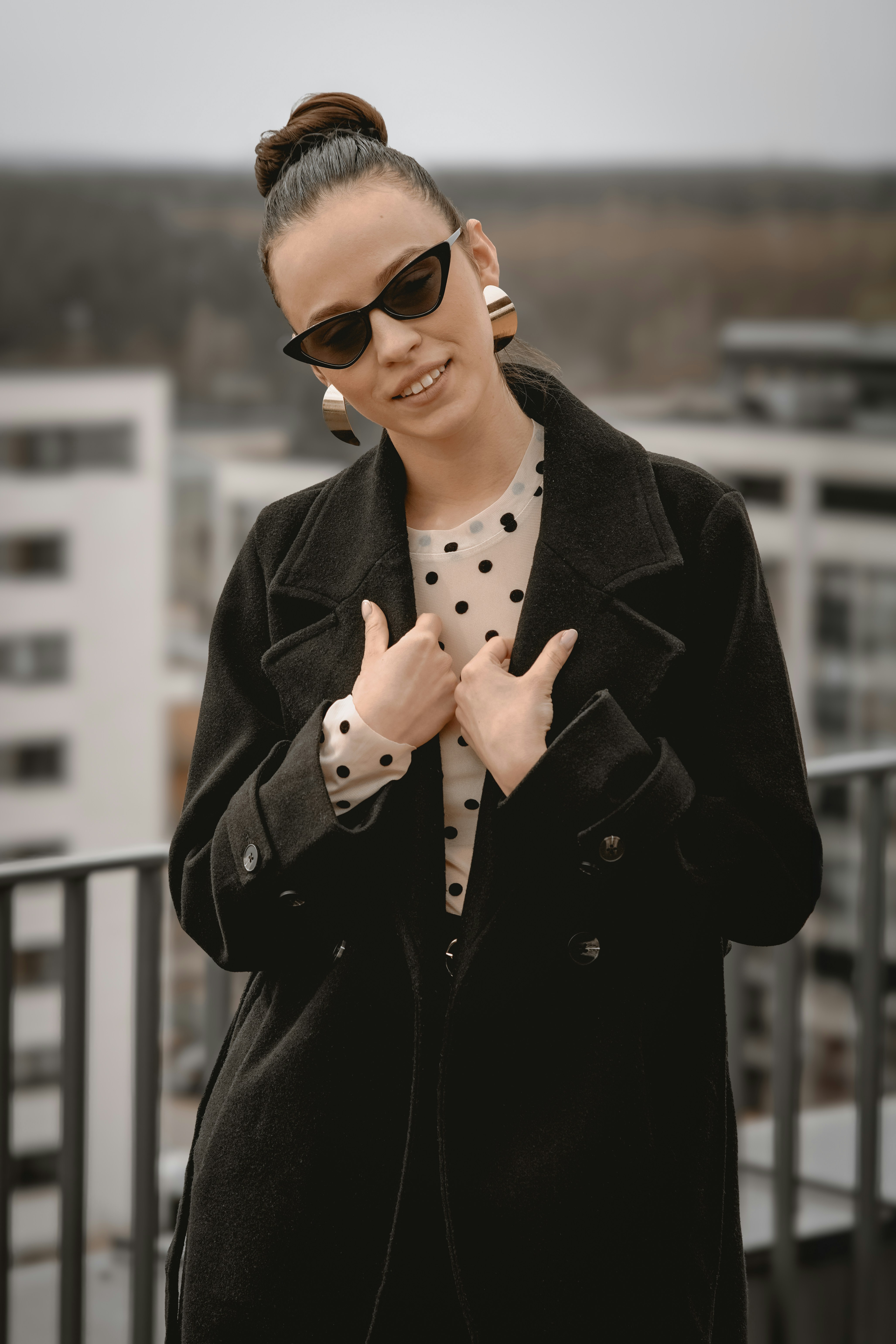 Urban Noir: A Polished Moment on the Rooftop