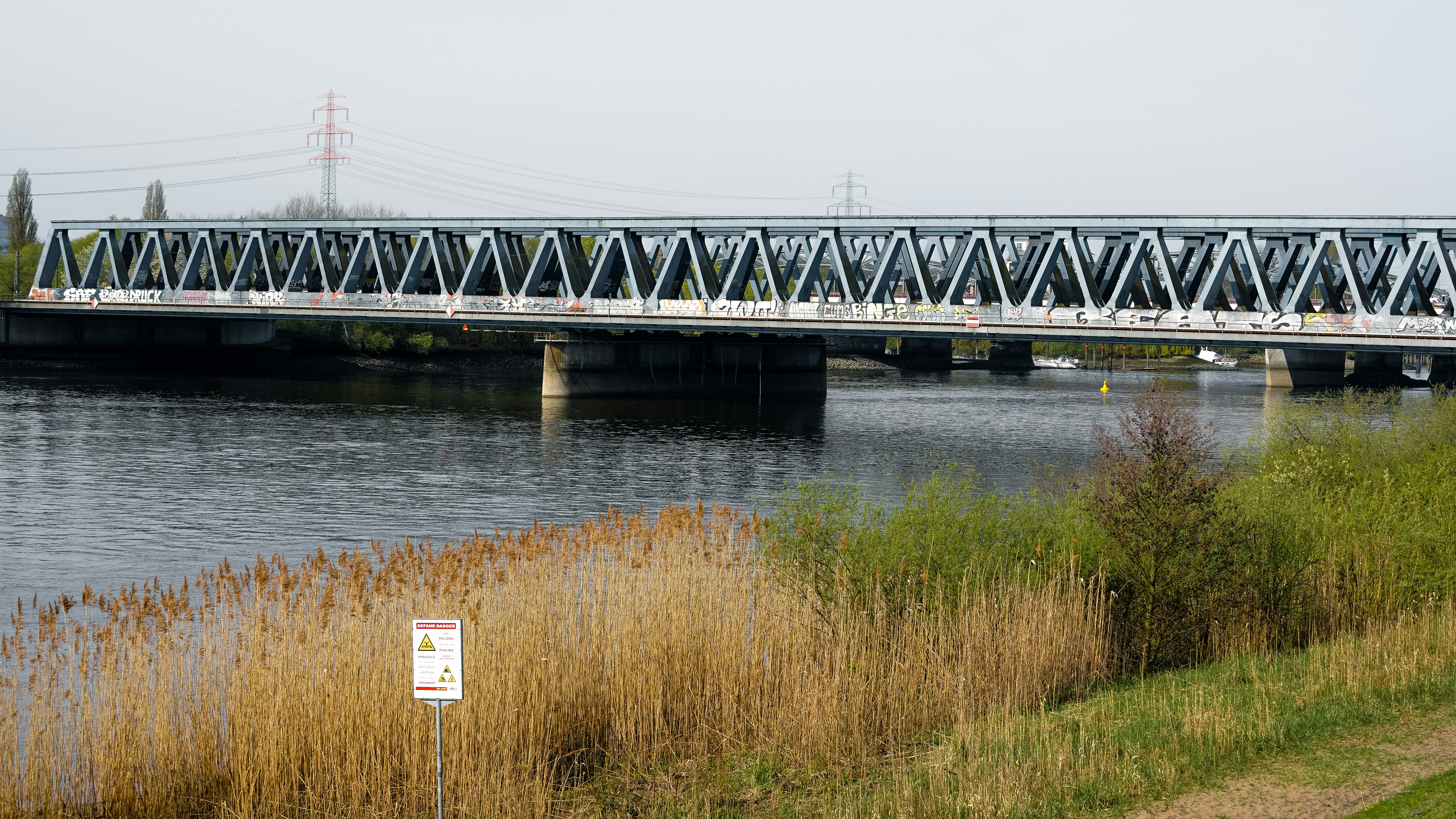 Truss Bridge over a Quiet Waterway