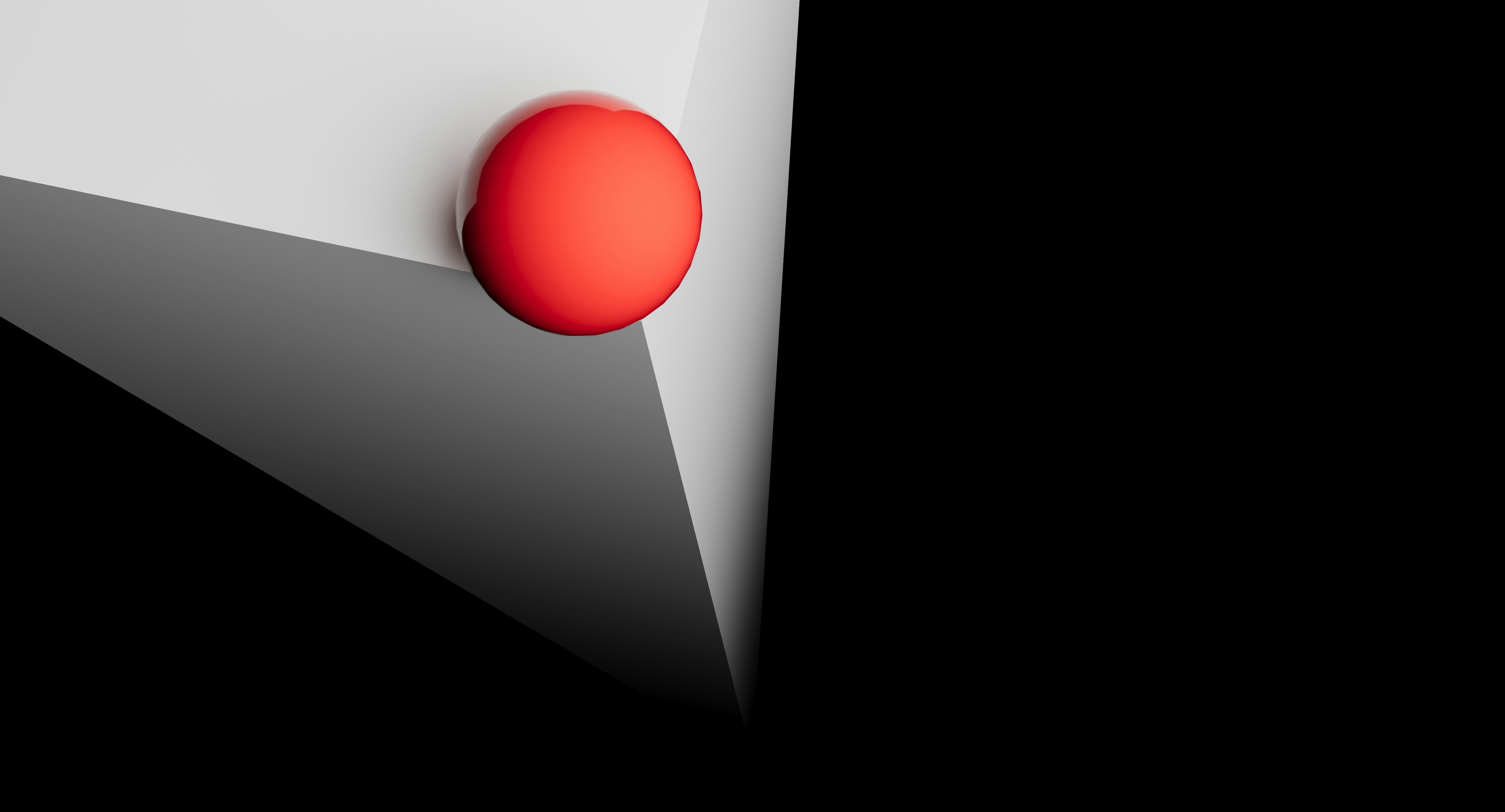 Red Sphere on a Sharp Angular Stage