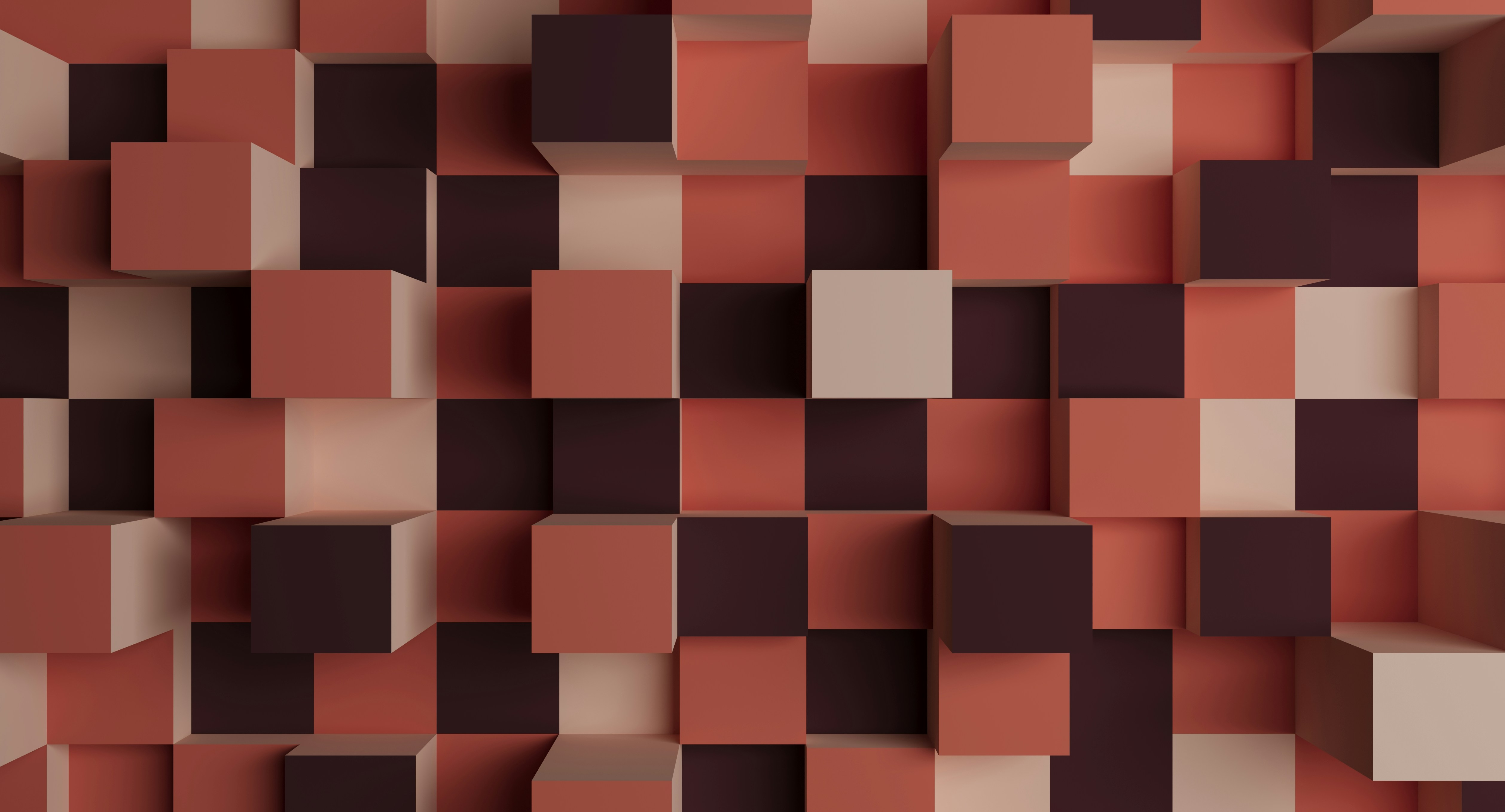 Cubed Echoes: A Mosaic of Subtle Terracotta Depths