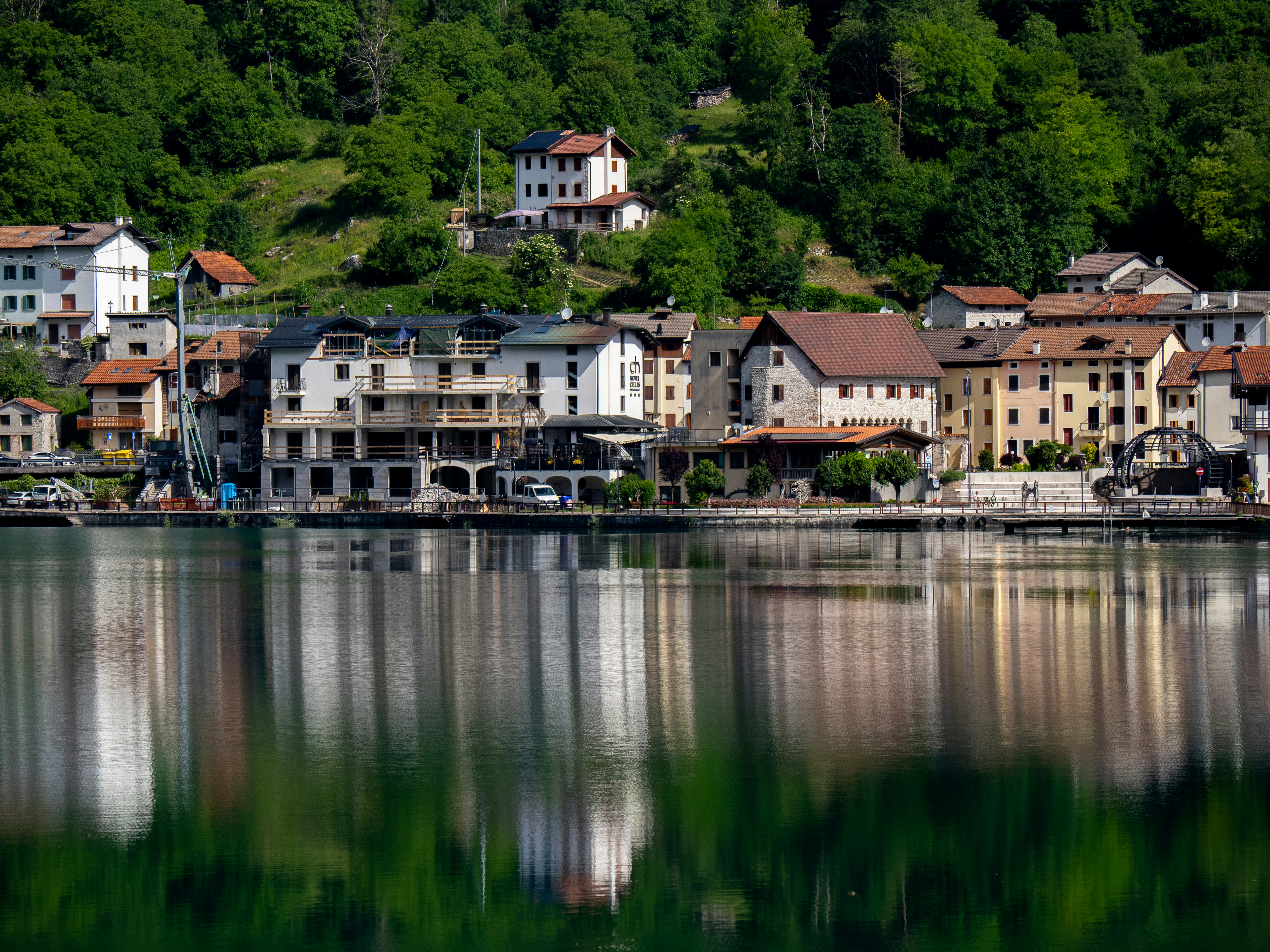 Lakeside Village: Reflections and Red-Tiled Quiet
