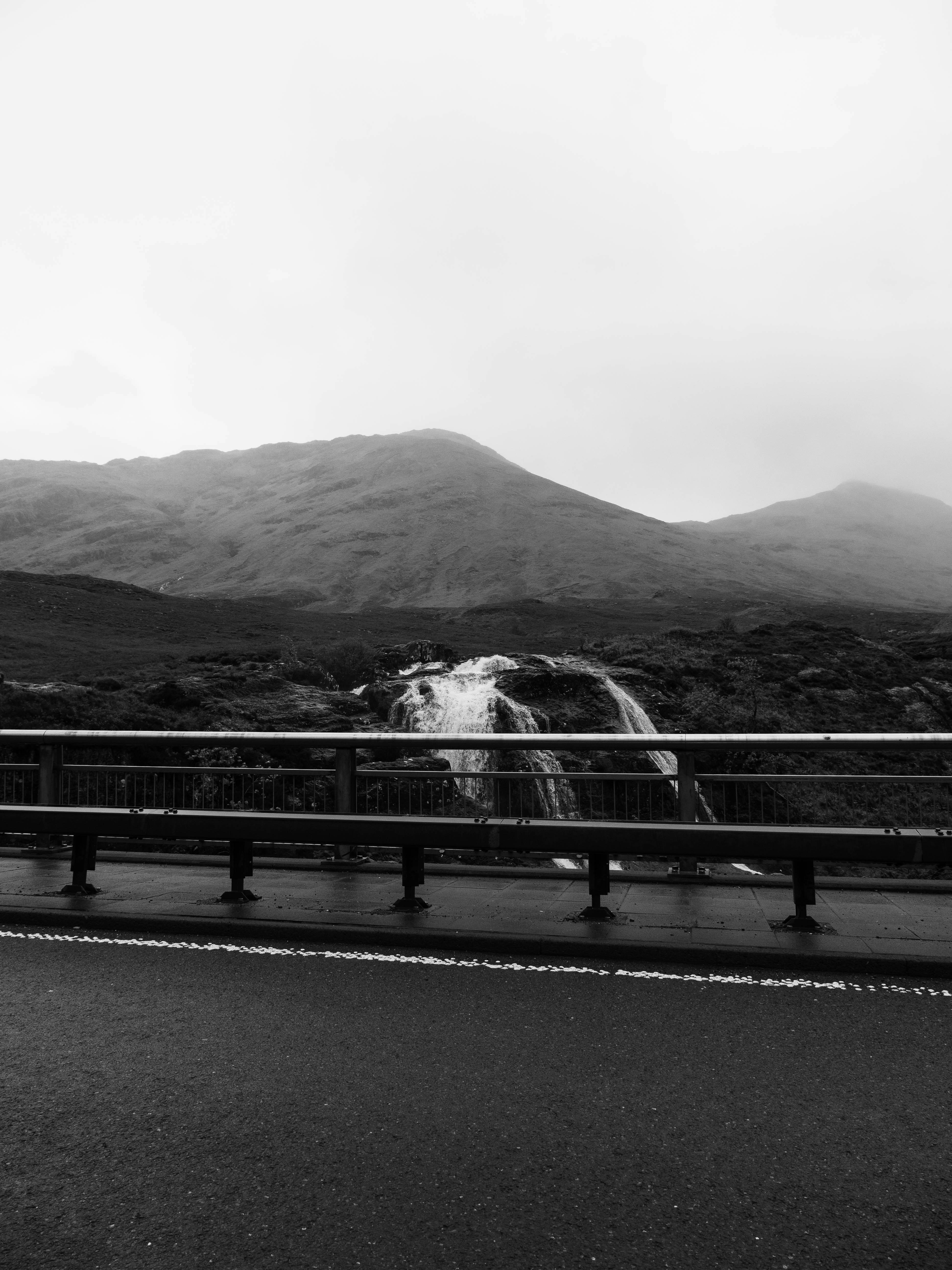 Rugged Moorland Overlook from a Guardrail