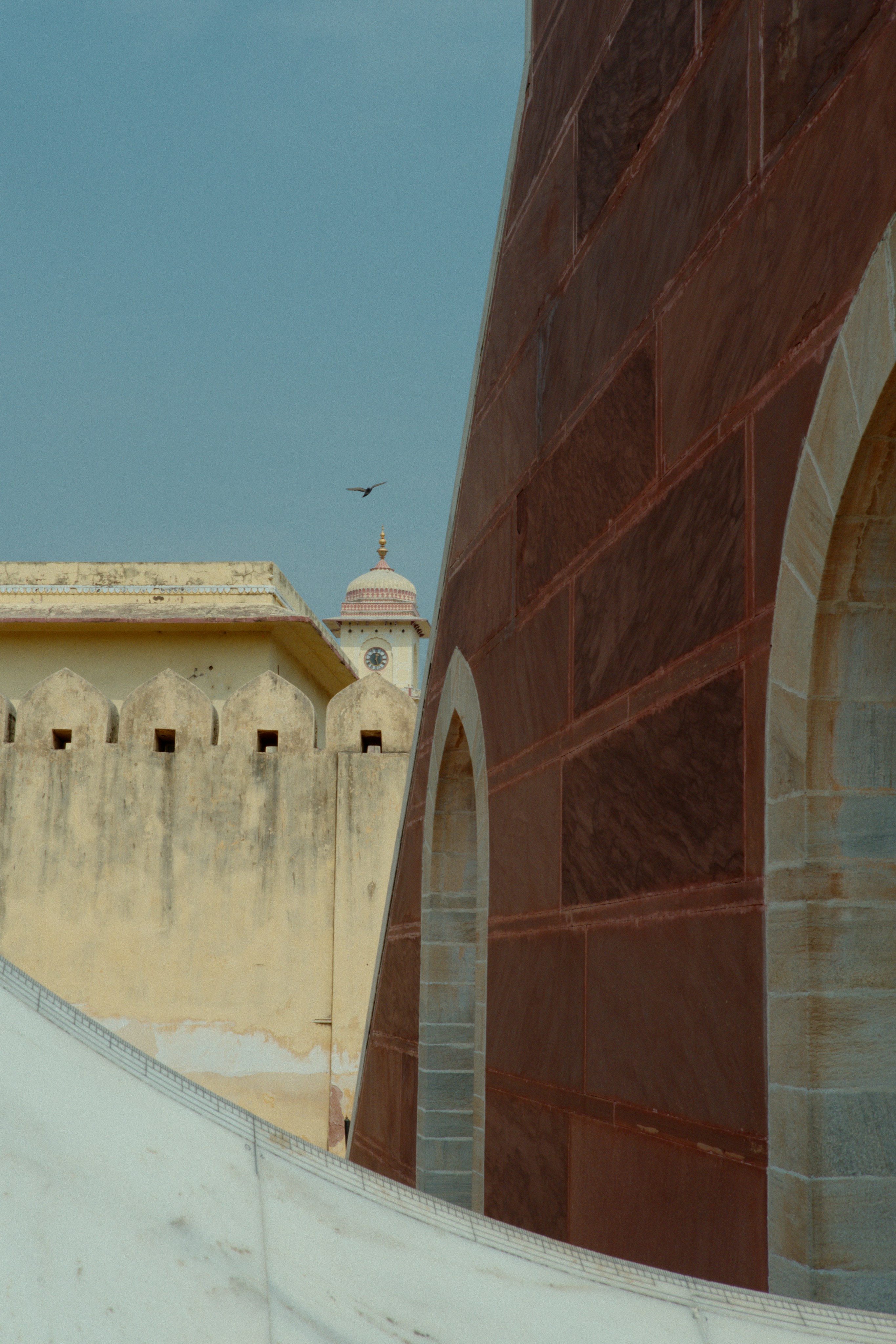 Archways and Bird in the Twilight of a Fortress