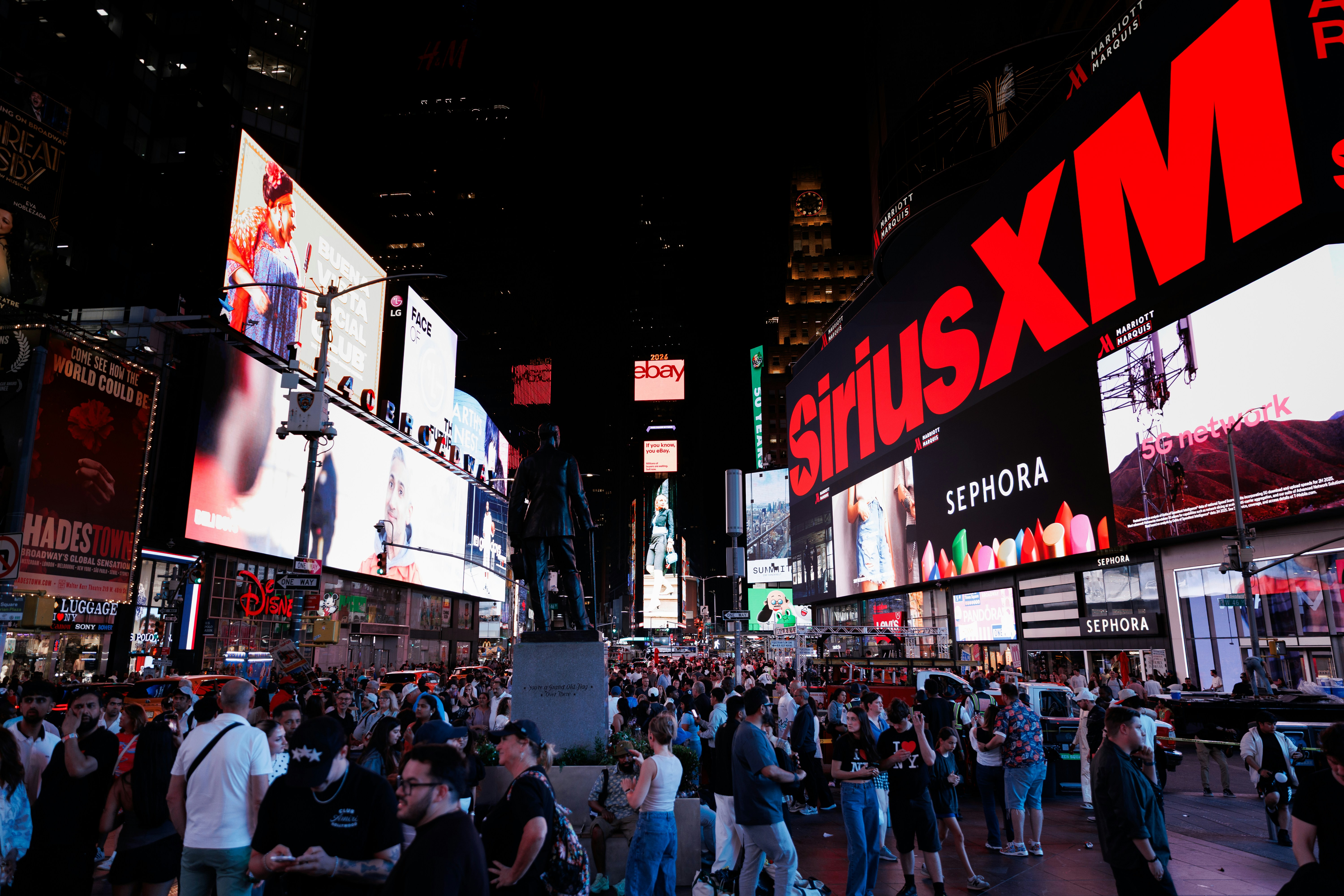 Neon Pulse of the City: Crowds and Screens in Times Square
