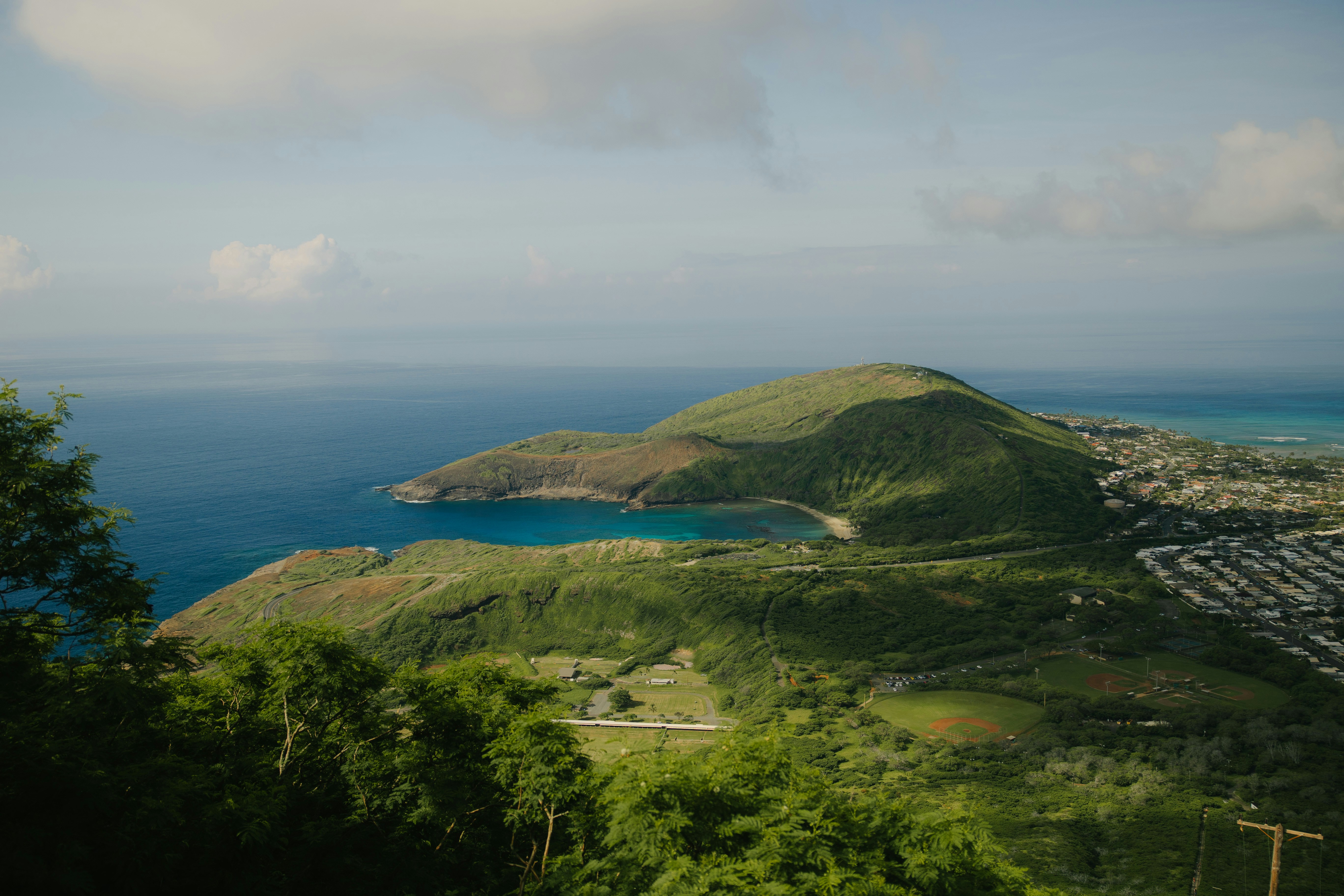 Island Ridge Overlook: Green Hills Meet the Calm Atlantic