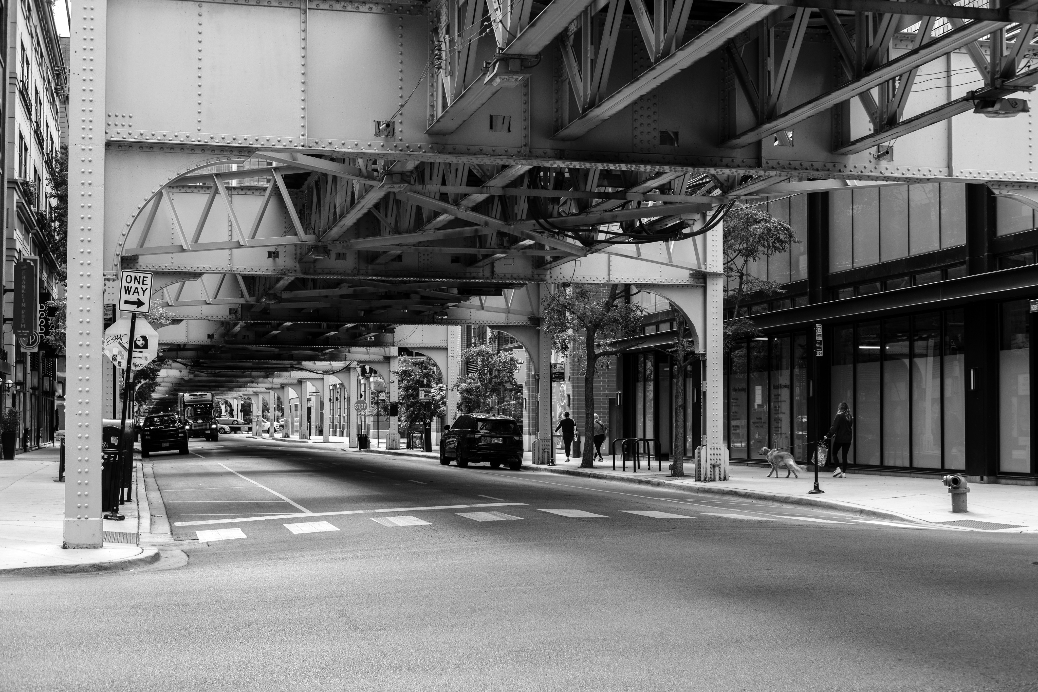 Under the City’s Backbone: A Quiet Street Carved by Steel and Shadow