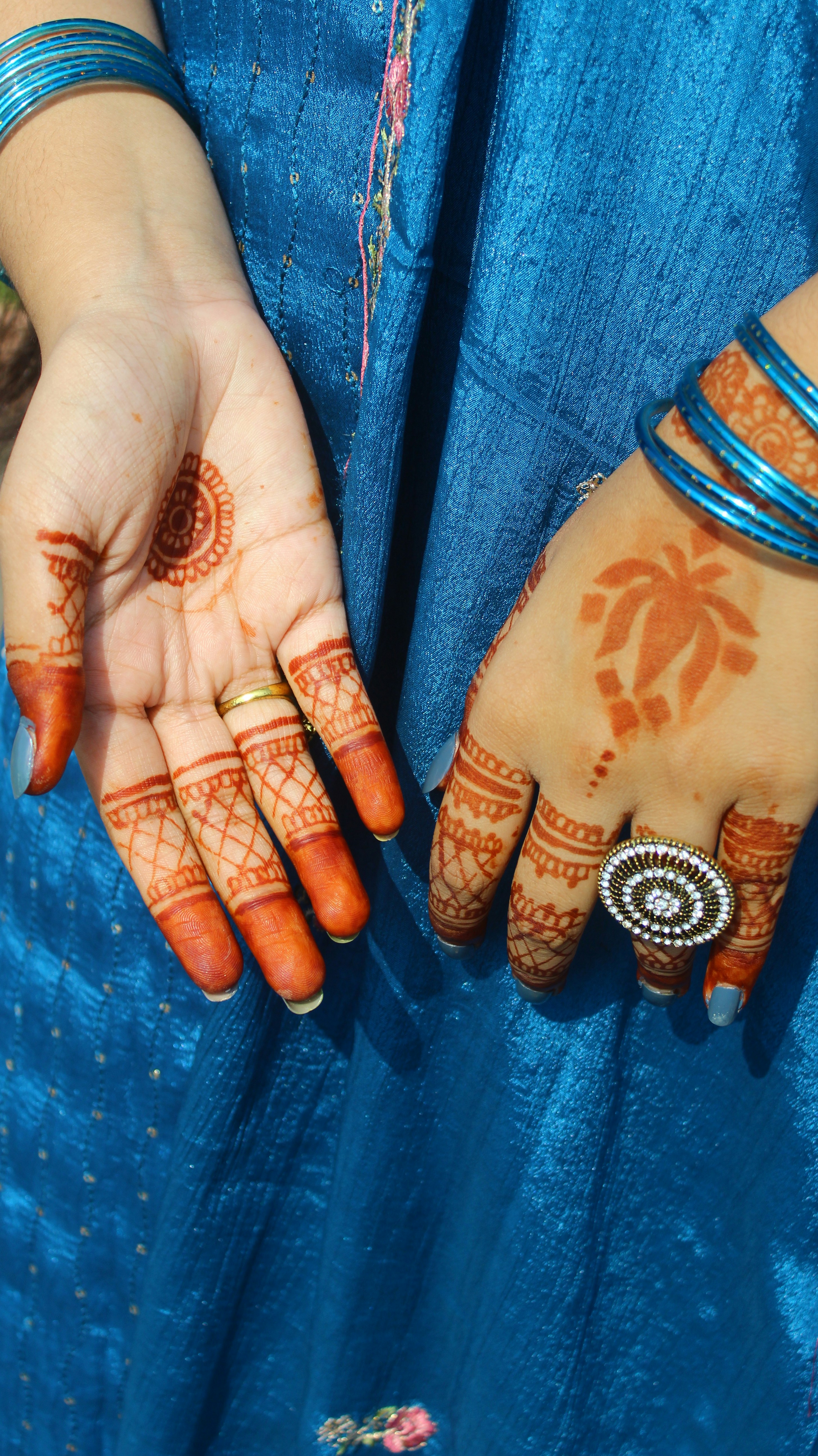 Handful of Henna: Blue Fabrics and Intricate Motifs