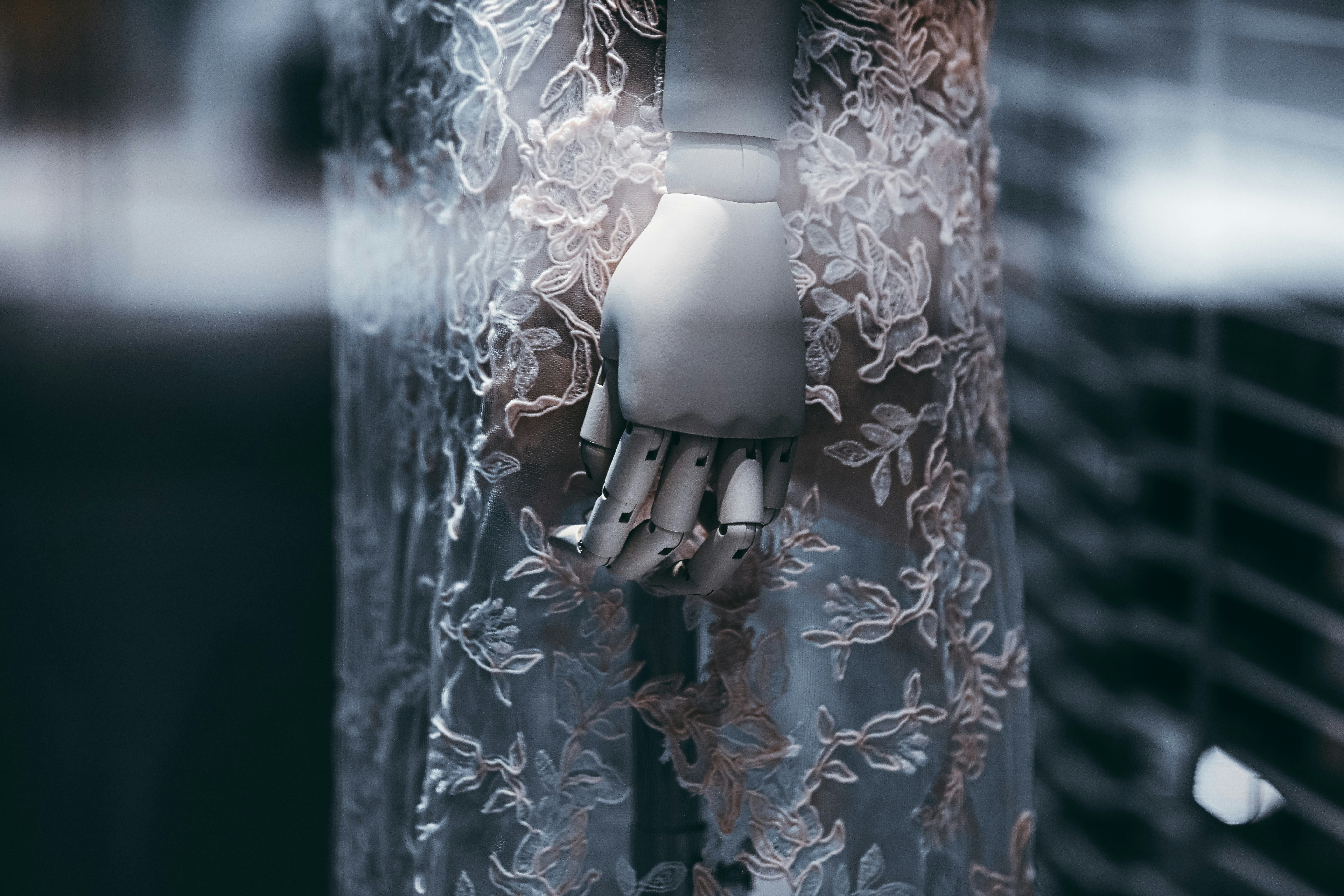 Veiled Hands Through Lace: A Silent Bride’s Gesture