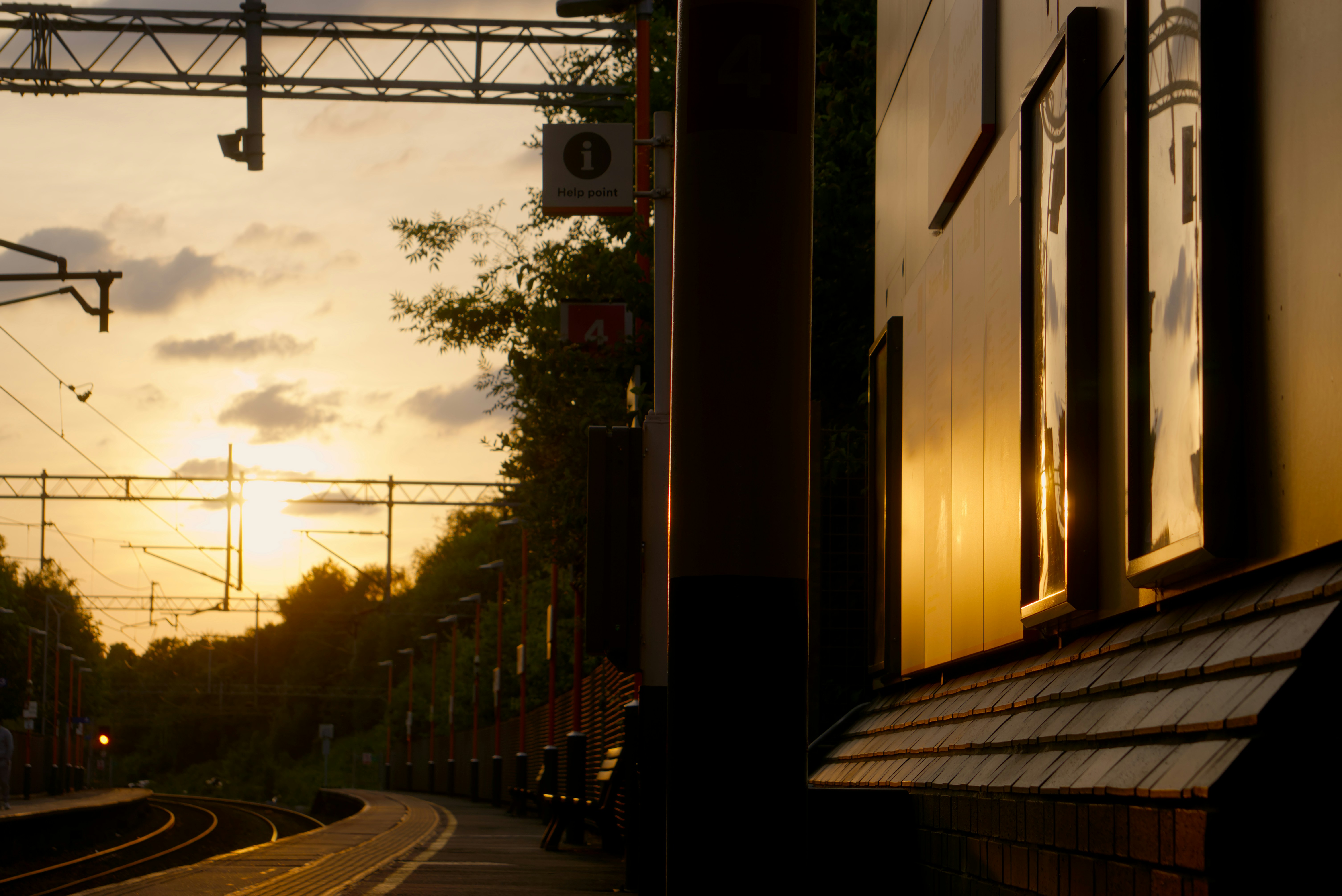 Sunset at the Platform: Lines and Light Converge on the Train Wall
