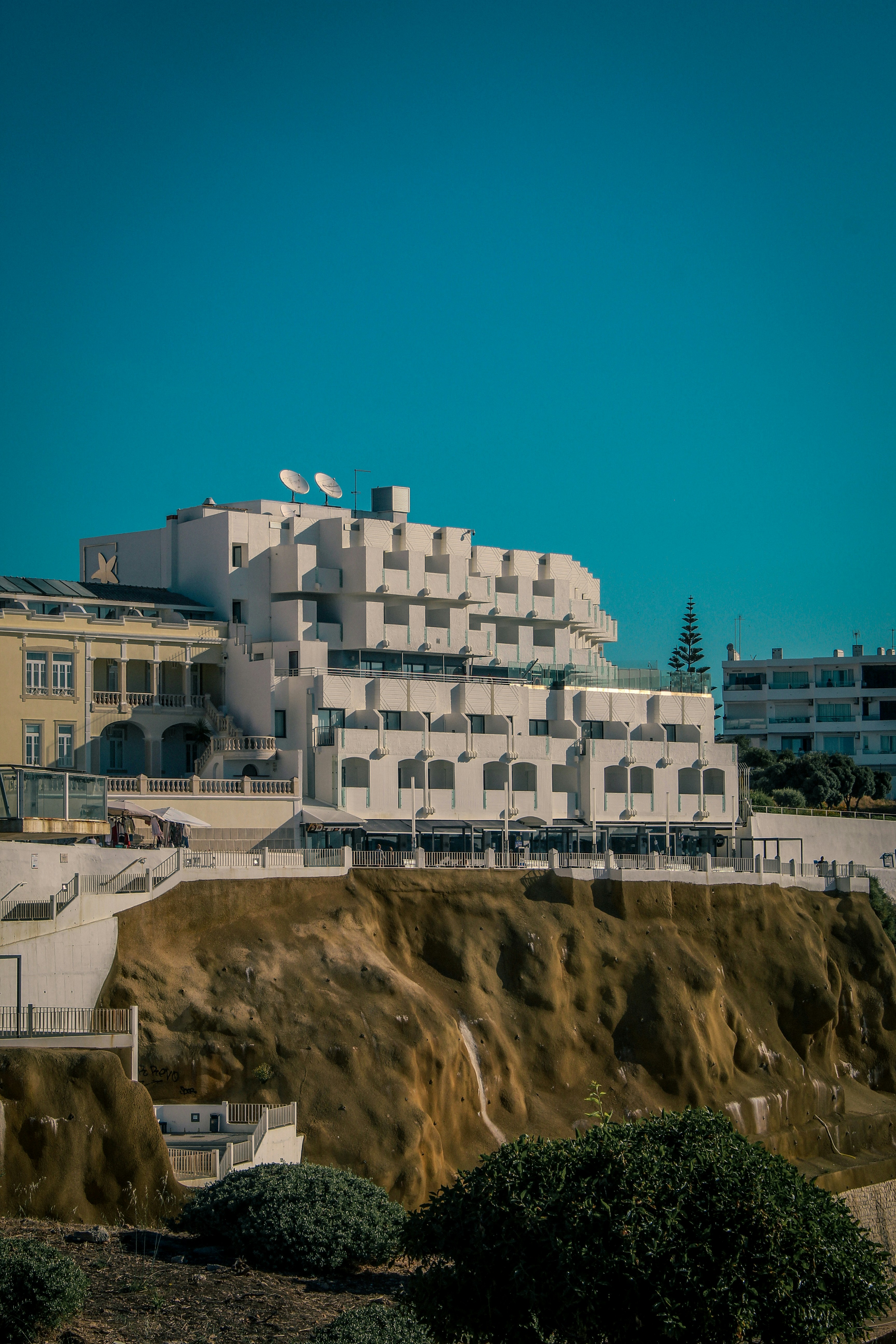 Concrete Geometry Against a Sea of Blue