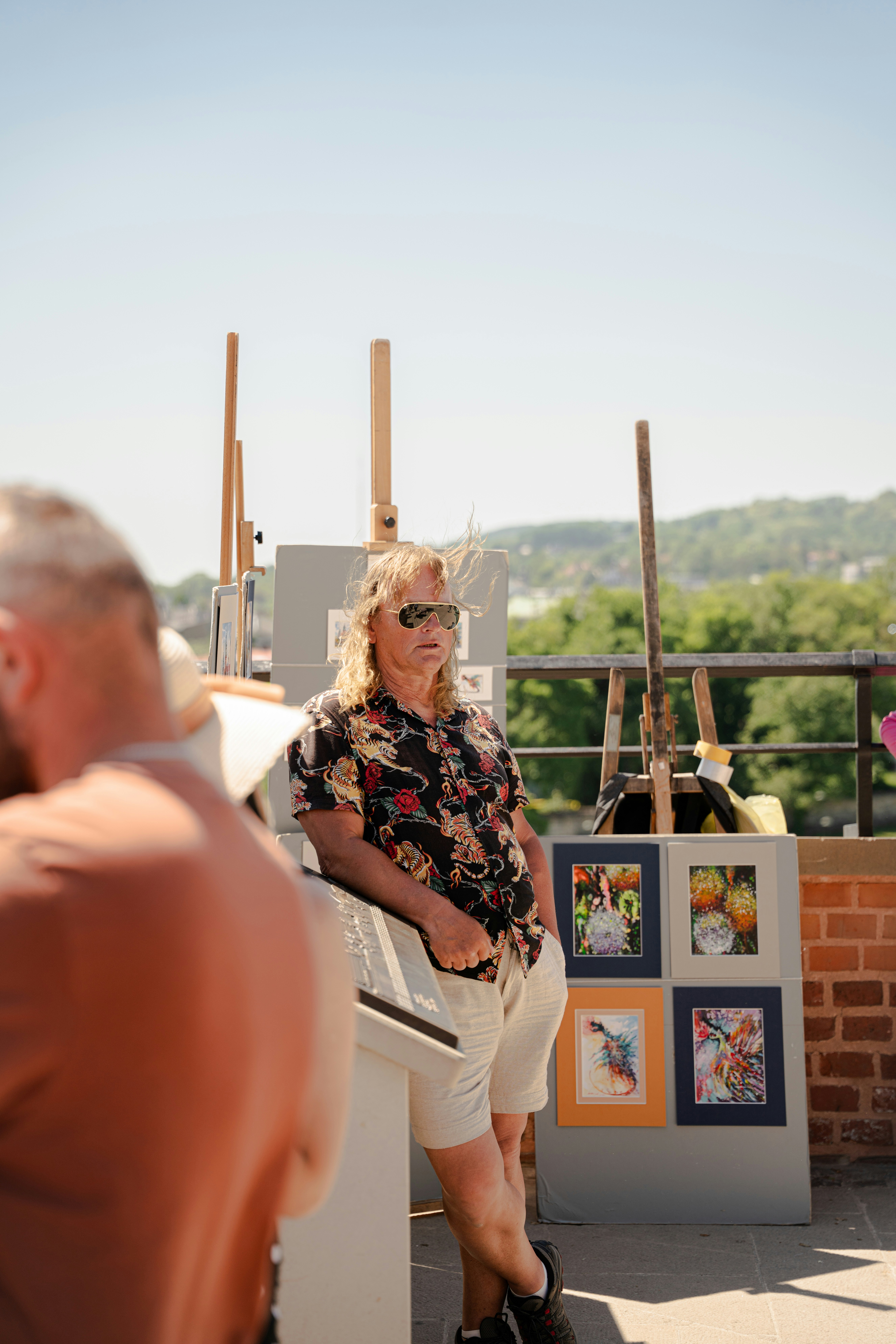 Sunlit Artist on the Rooftop Gallery