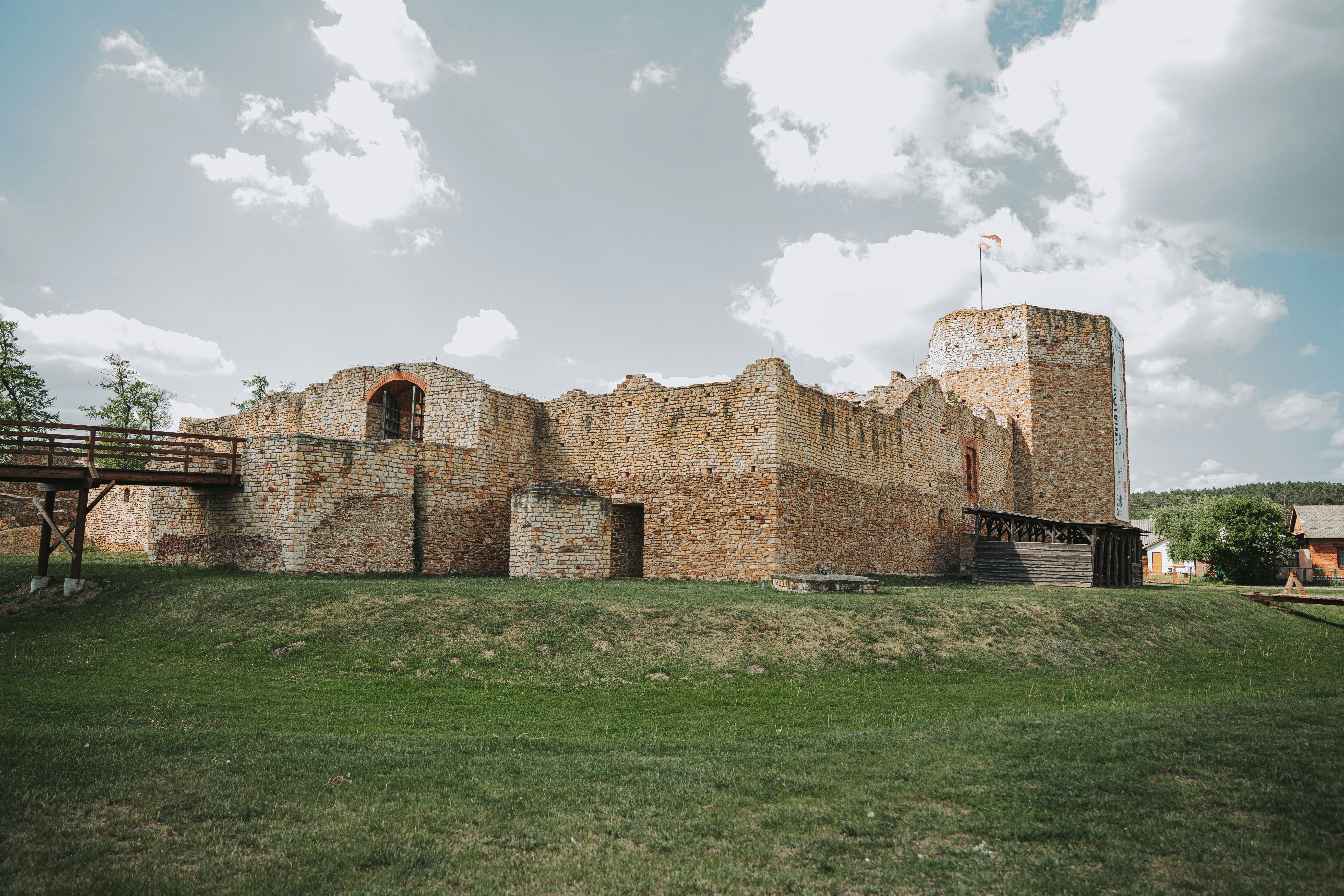 Ruins of the Hilltop Castle Under a Quiet Sky
