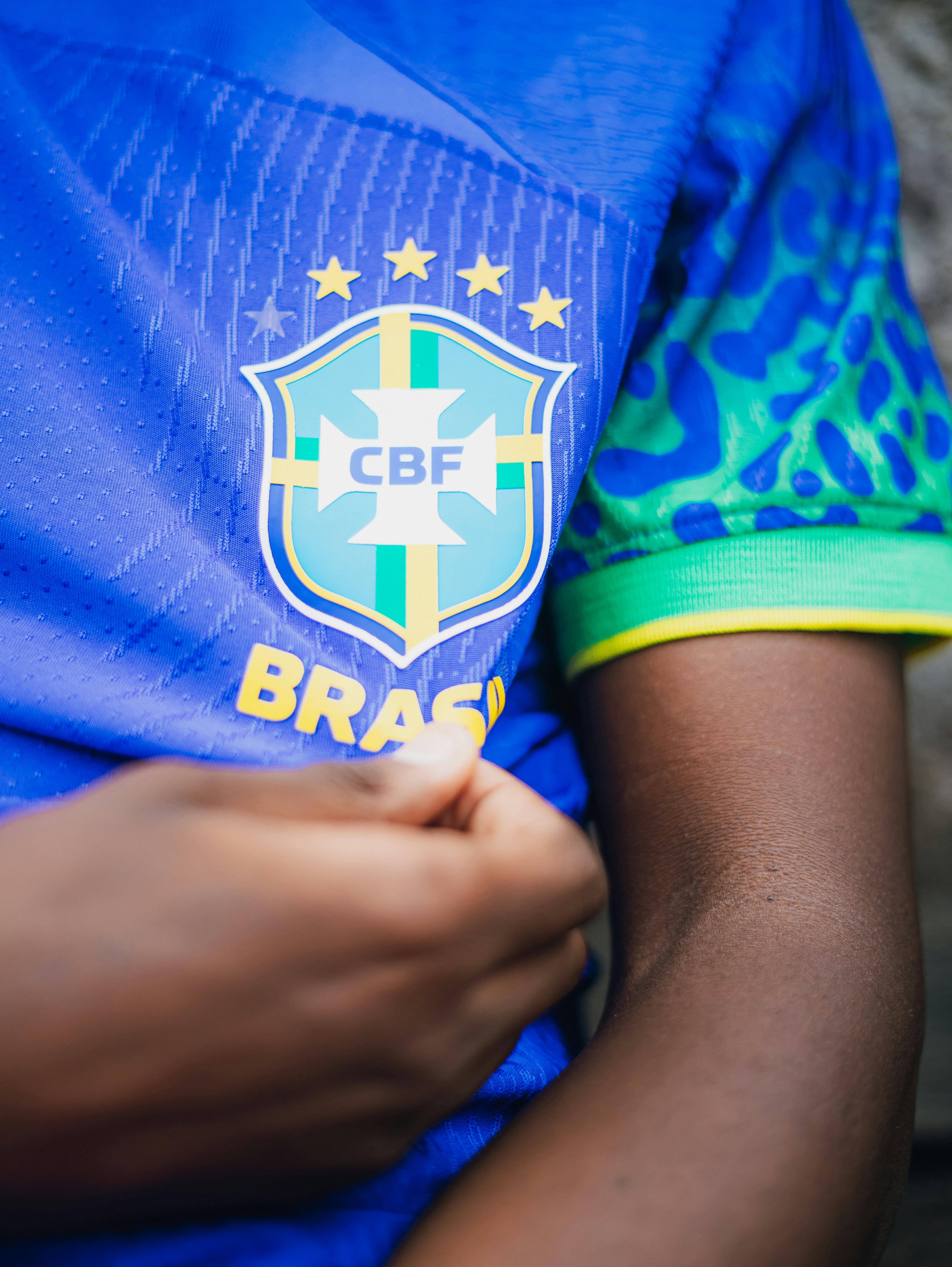 Brazilian Jersey Close-Up: Emblem, Skin, and Colors