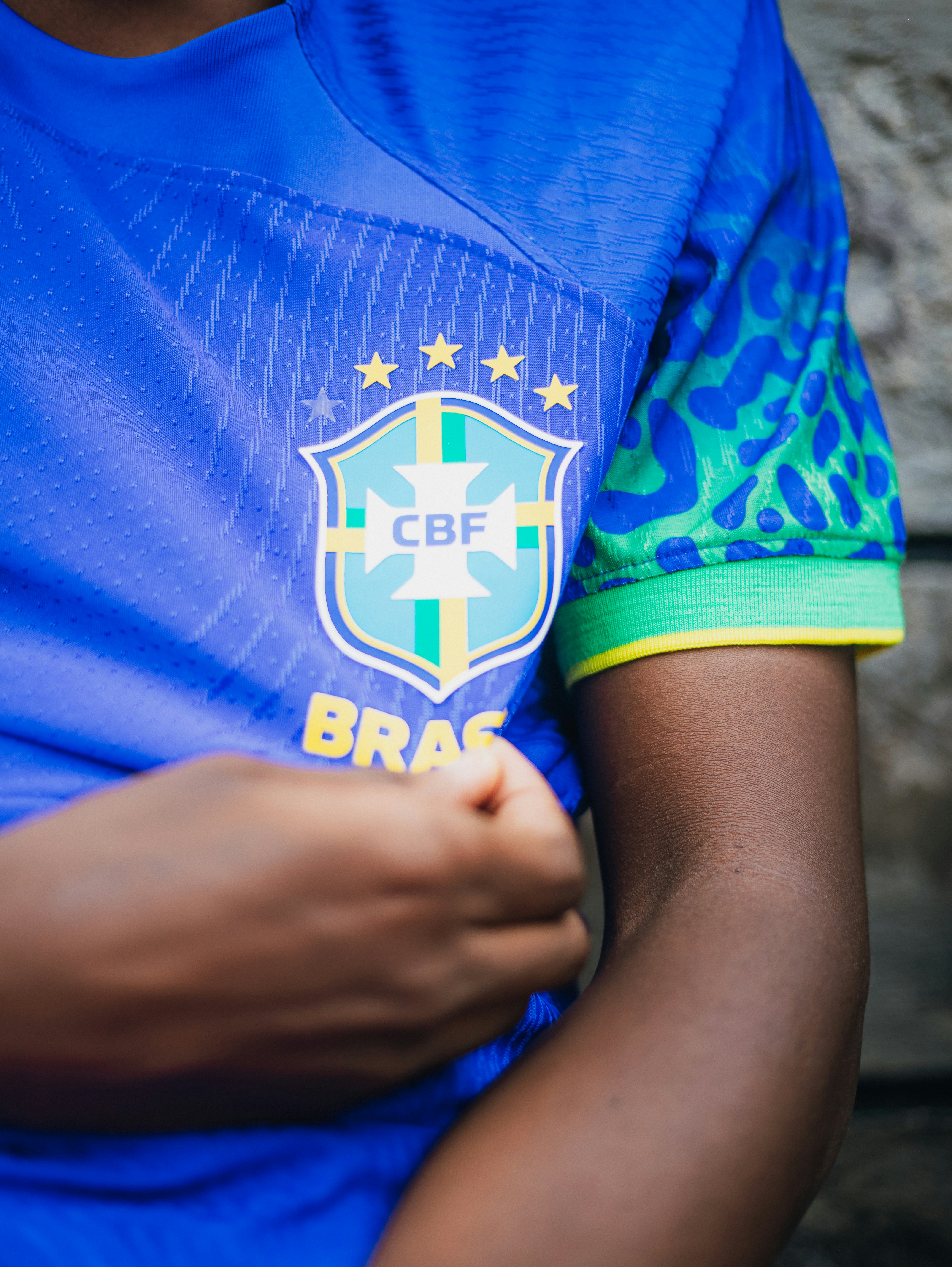 Emblem of Brazil: A Sharp Portrait in Team Blue