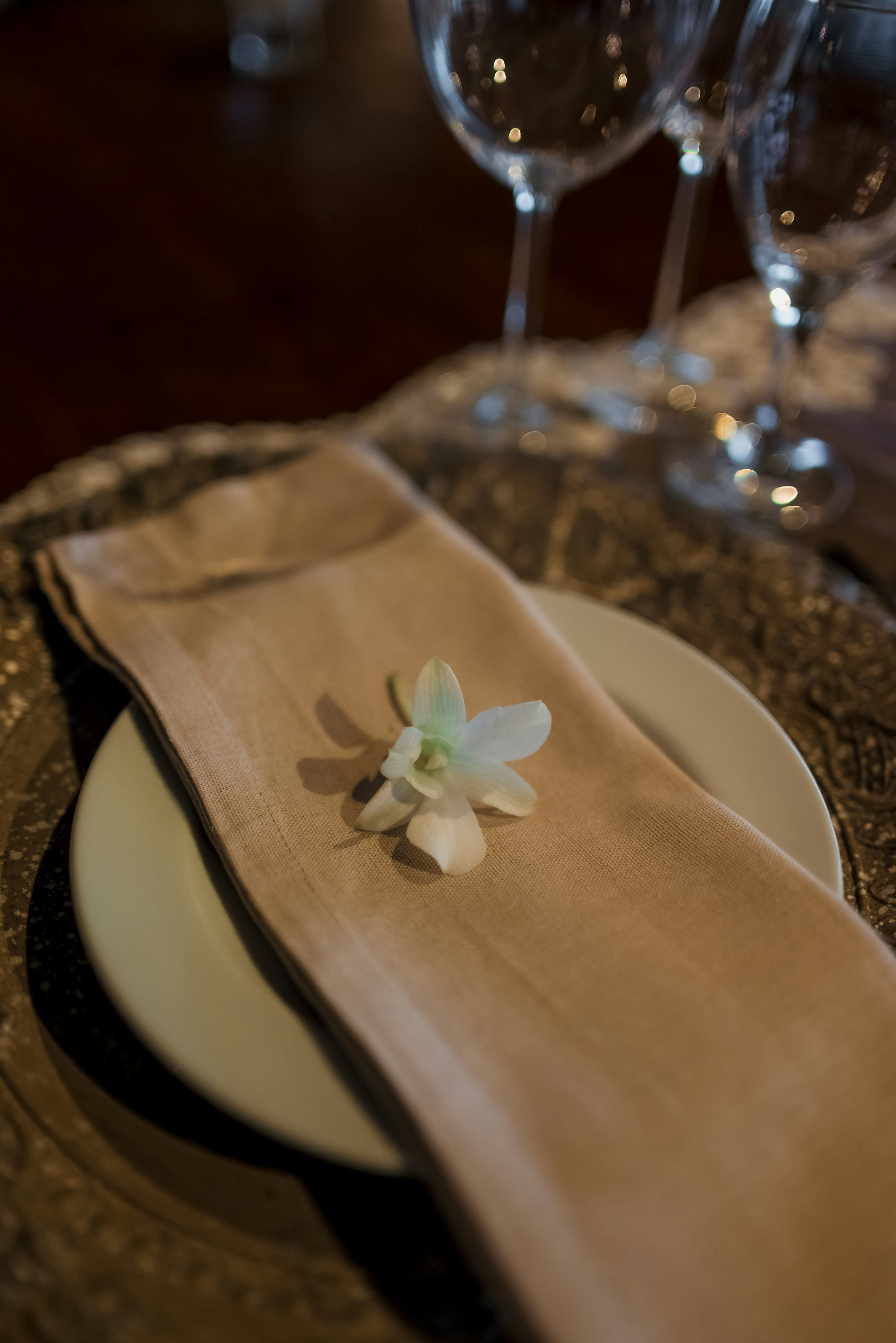 Soft Rose on Linen: A Dinner Table in Focus