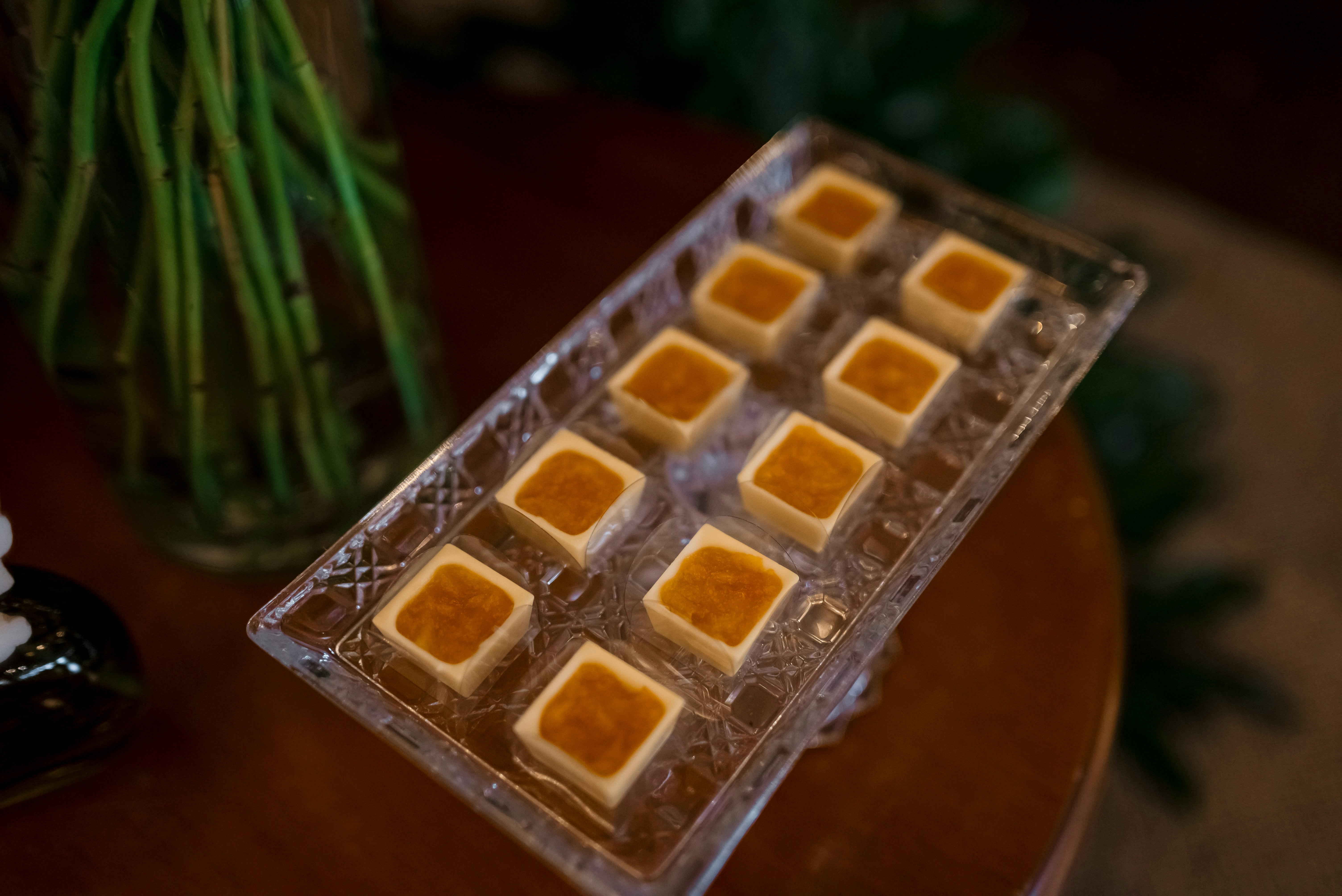 Sweet Squares on a Clear Acrylic Tray