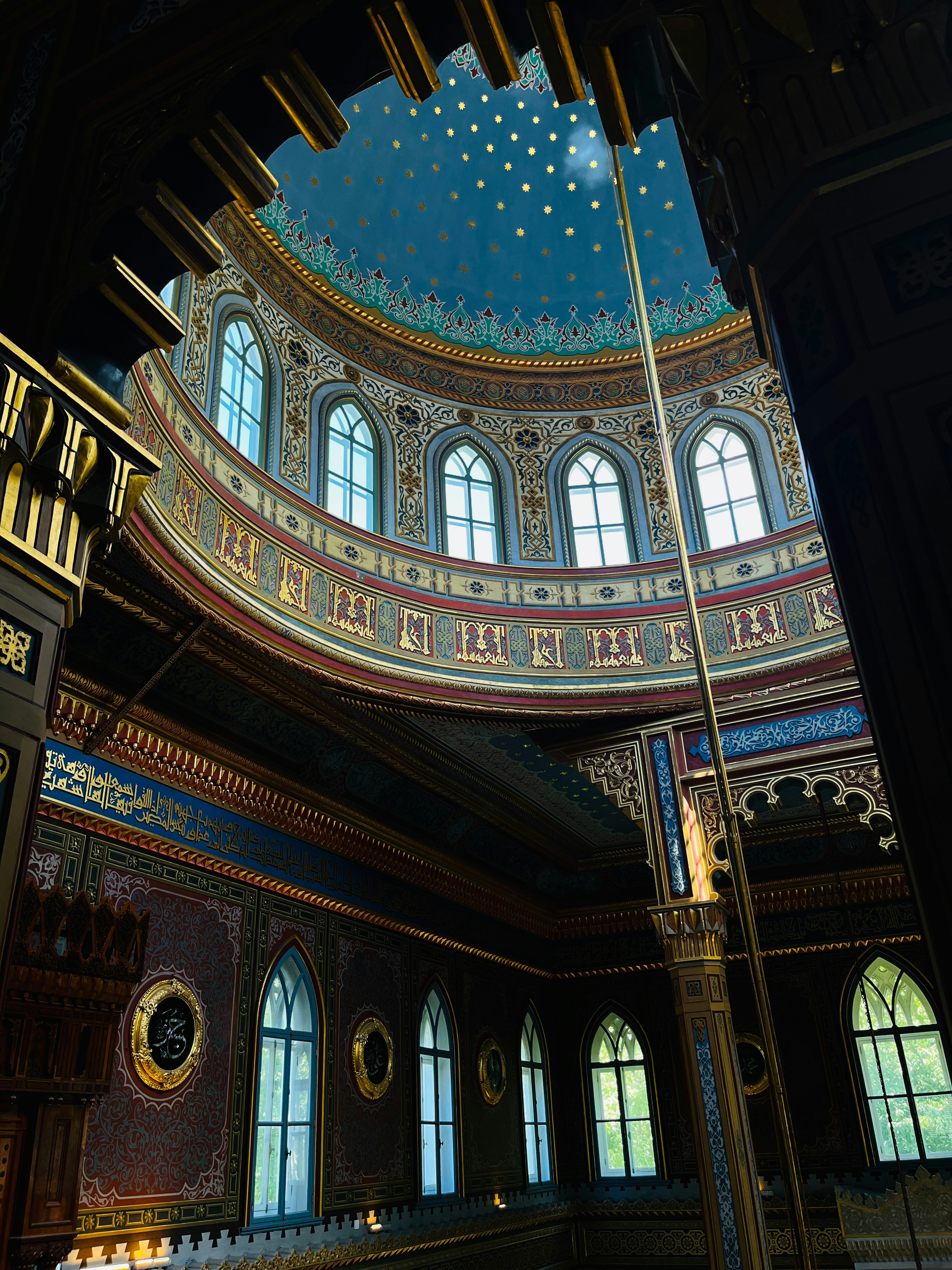 Celestial Dome Over Ornate Halls: A Corridor of Light