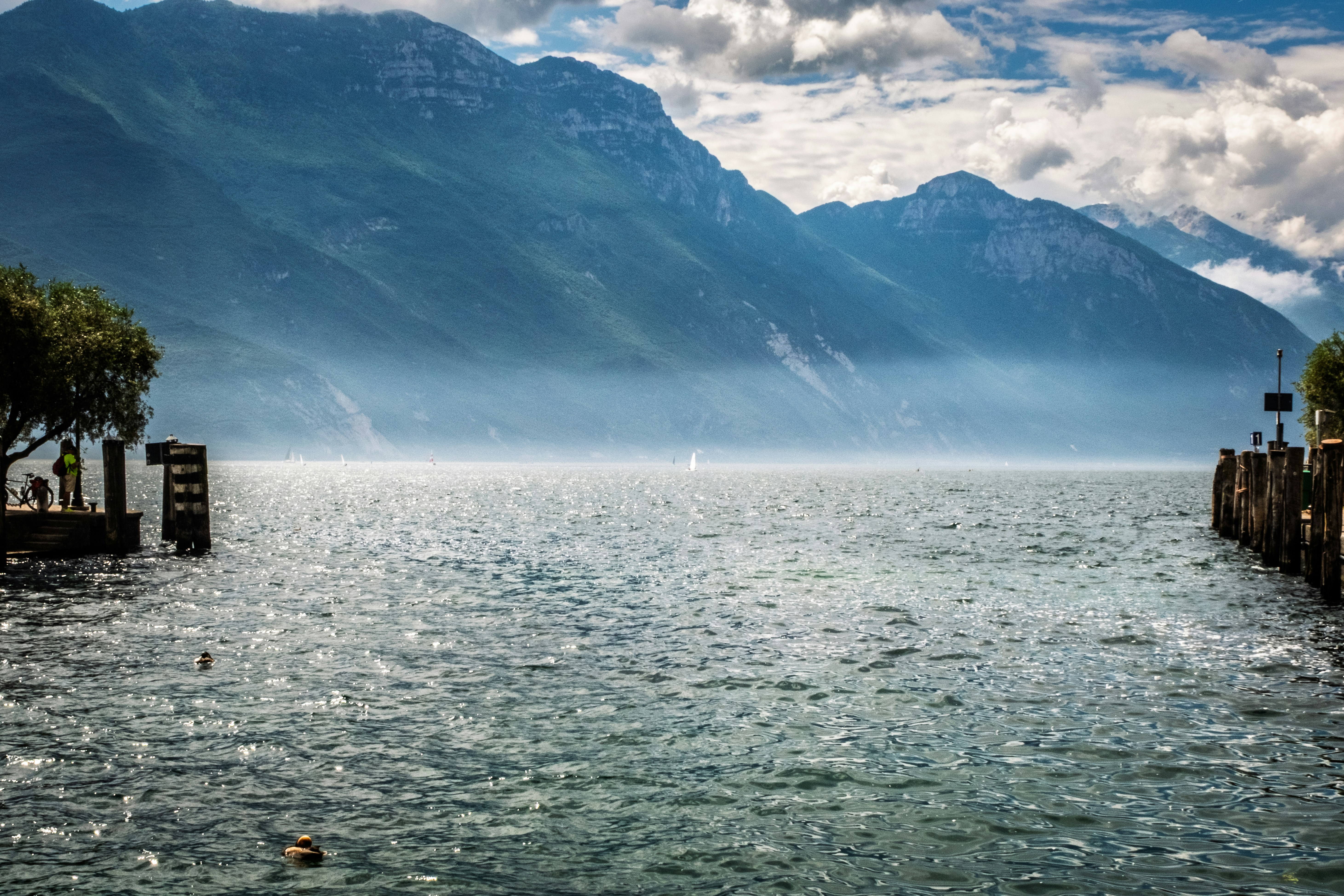 Misty Lake Gateway Between Two Mountain Ranges