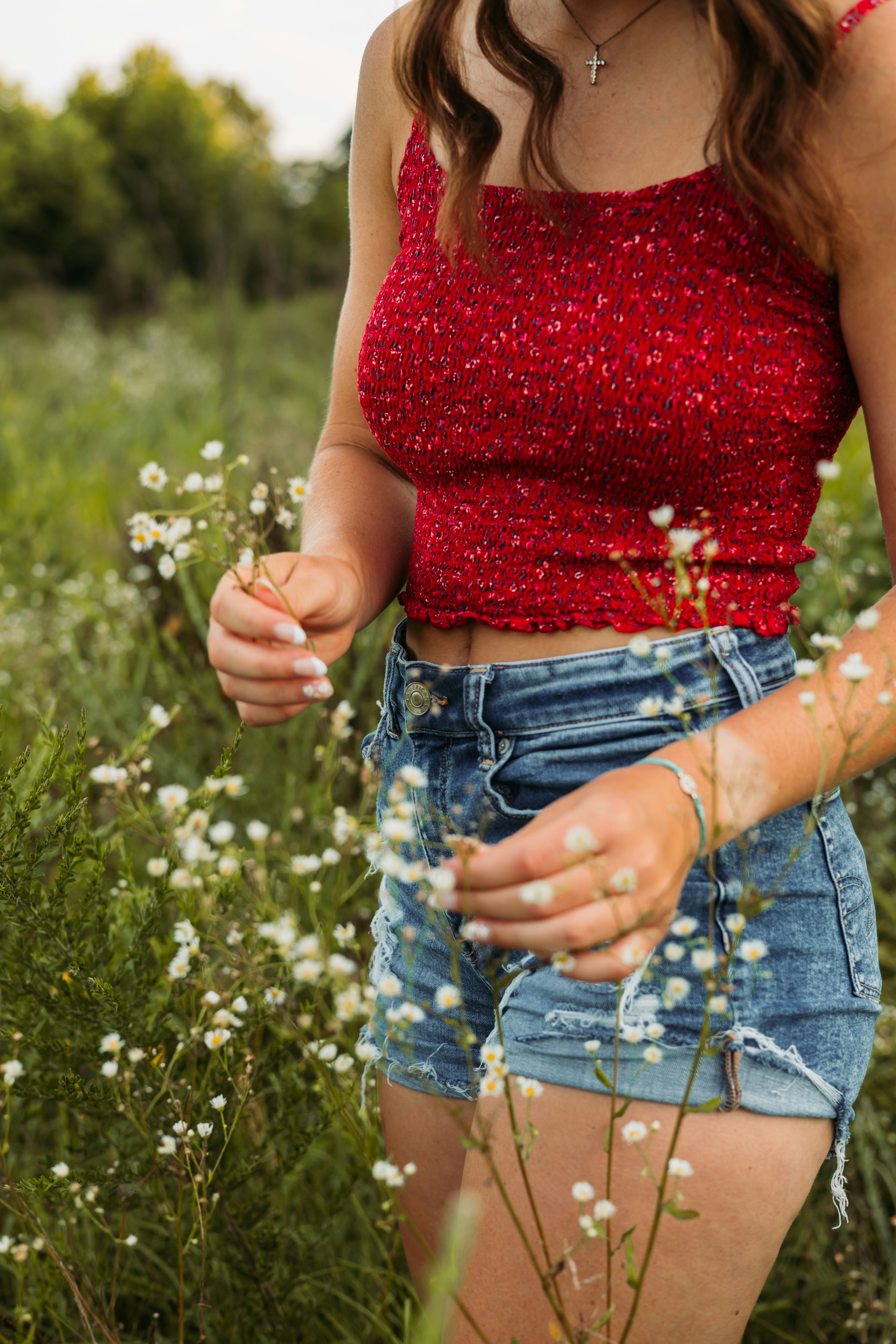 Scarlet Summer: A Field of Daisies and Denim