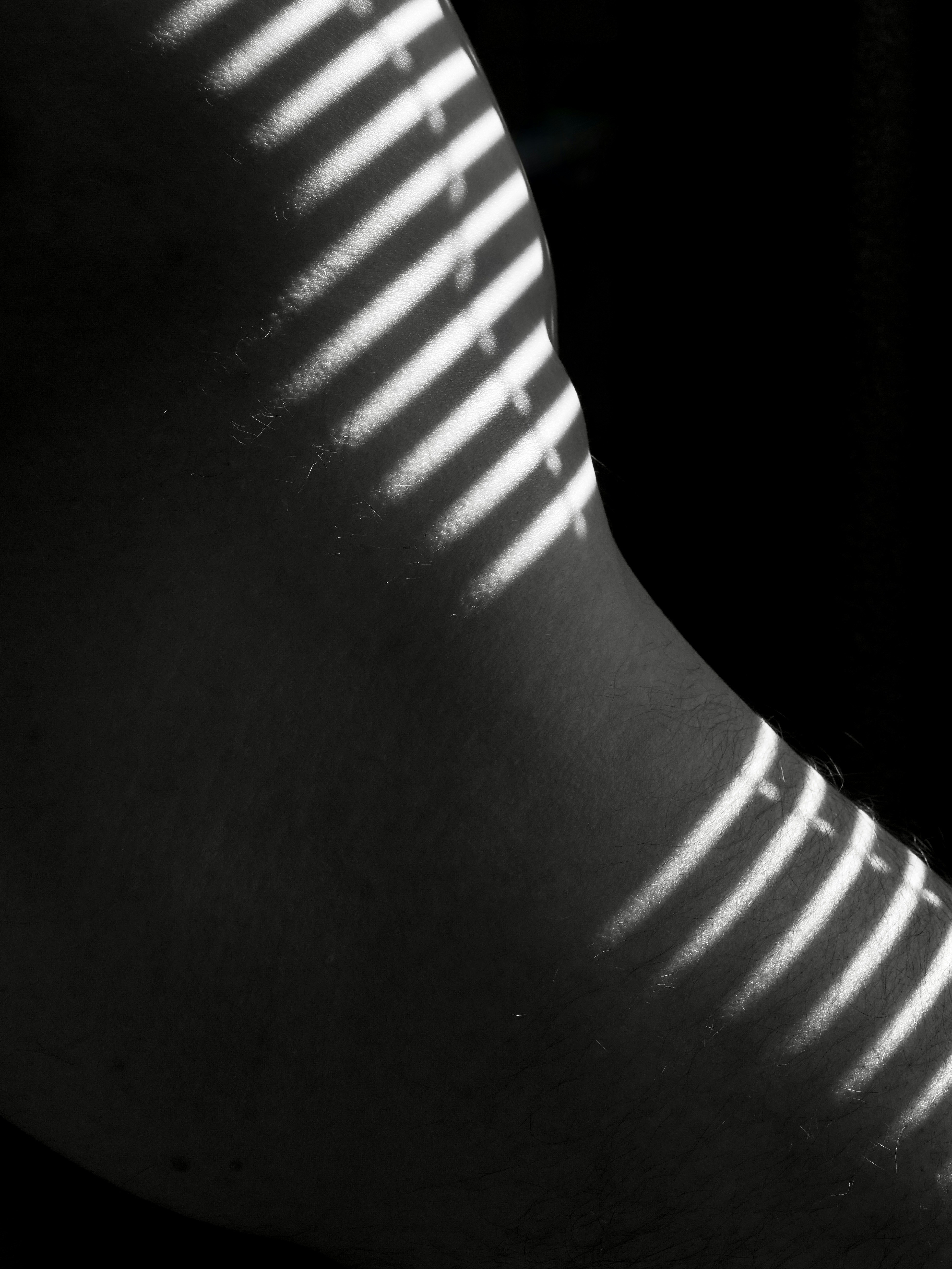 Shadowed Curve: Striations on a Sunlit Edge
