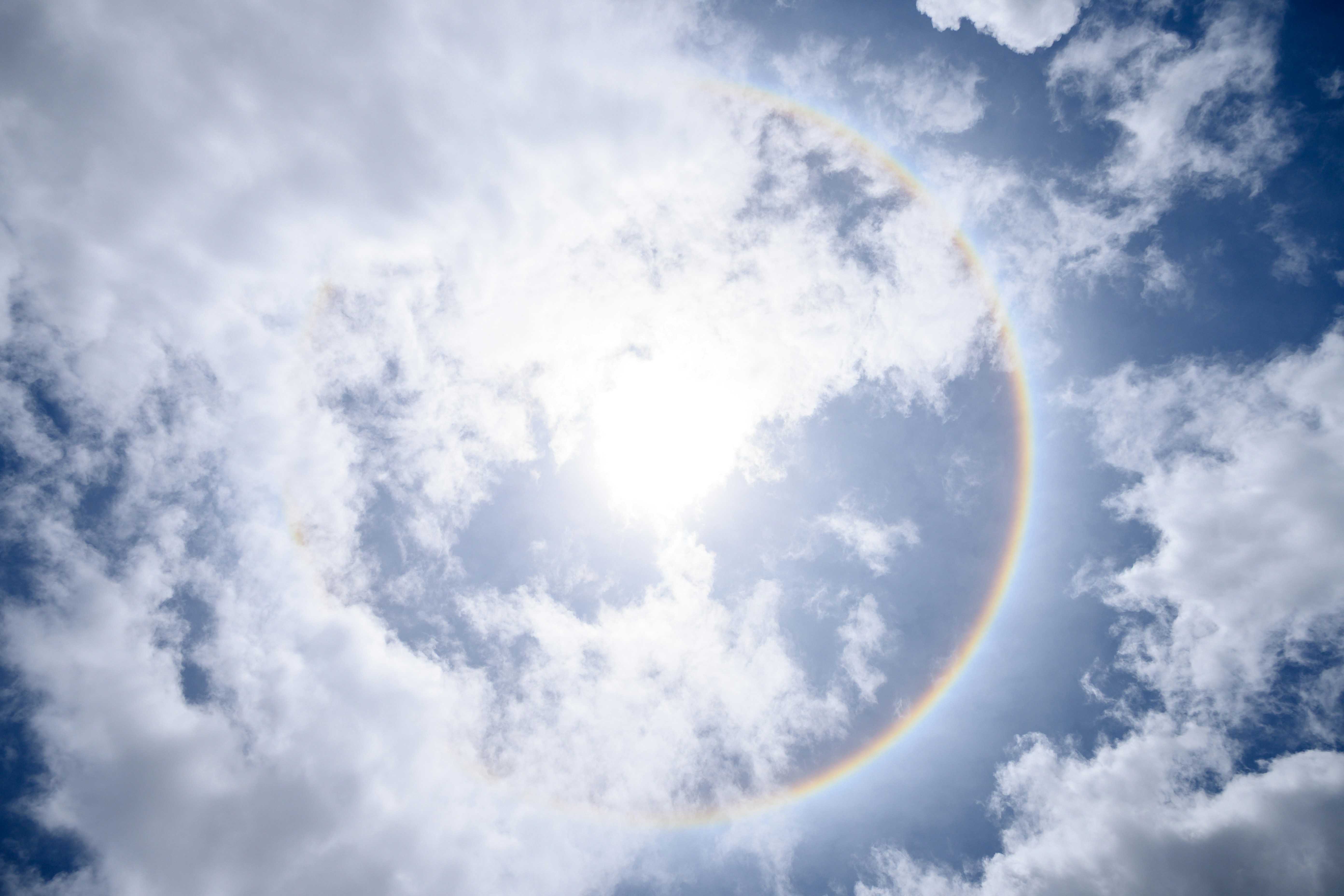Lunar Halo Above a Bright Sky