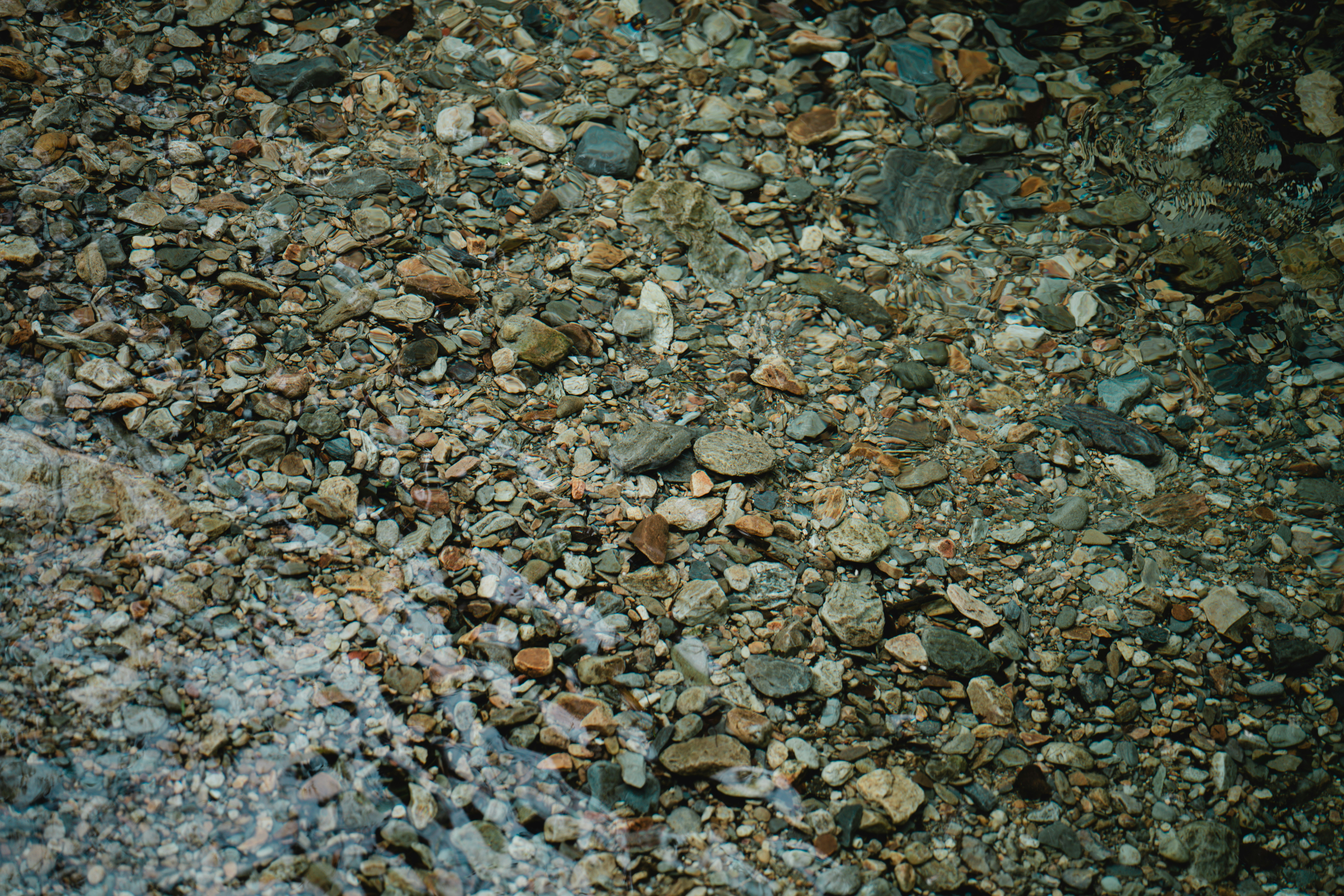Pebble Mosaic Under a Quiet Flow