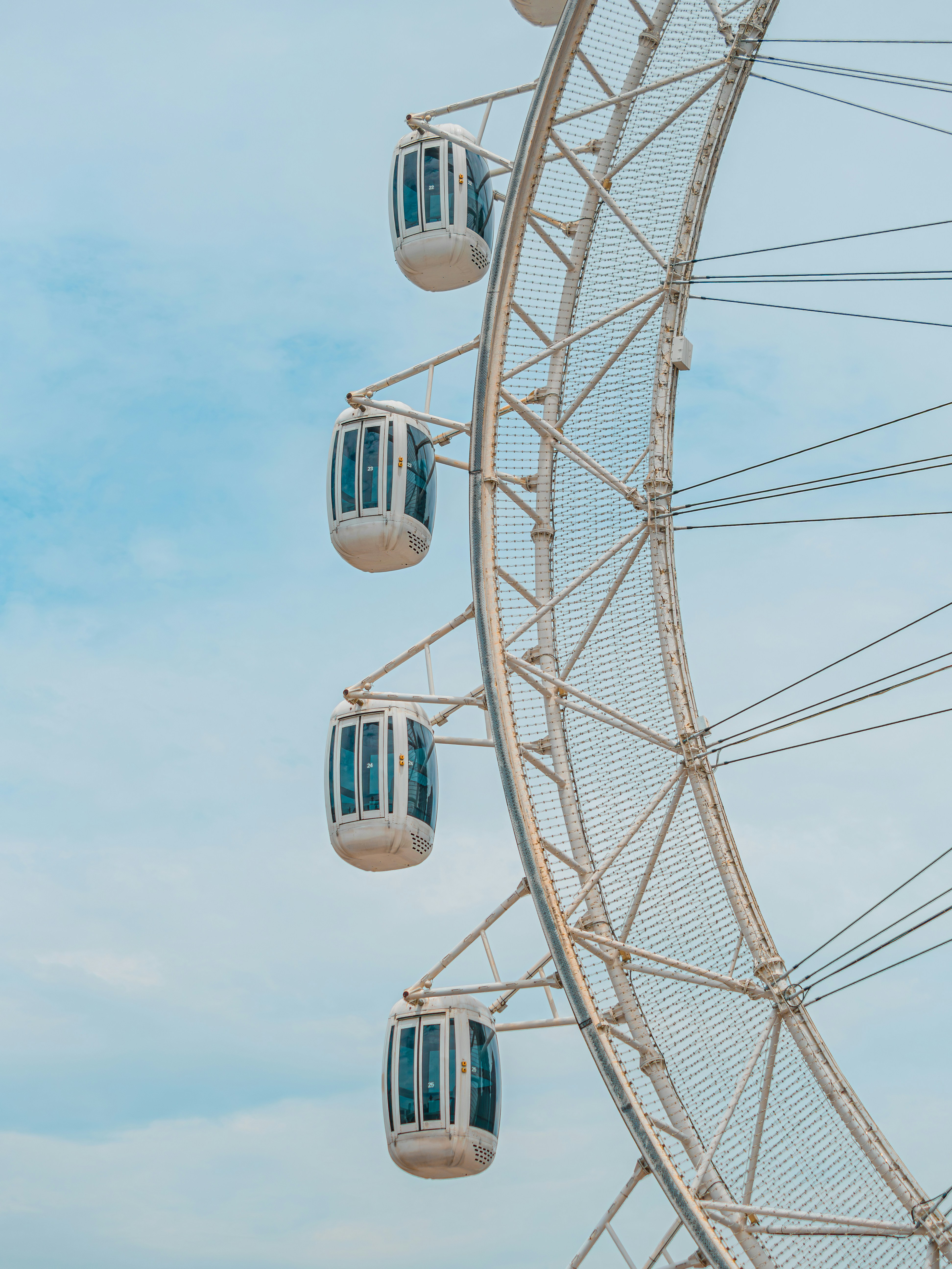 Horizons on Rails: A Ferris Wheel Glides Through a Pale Sky