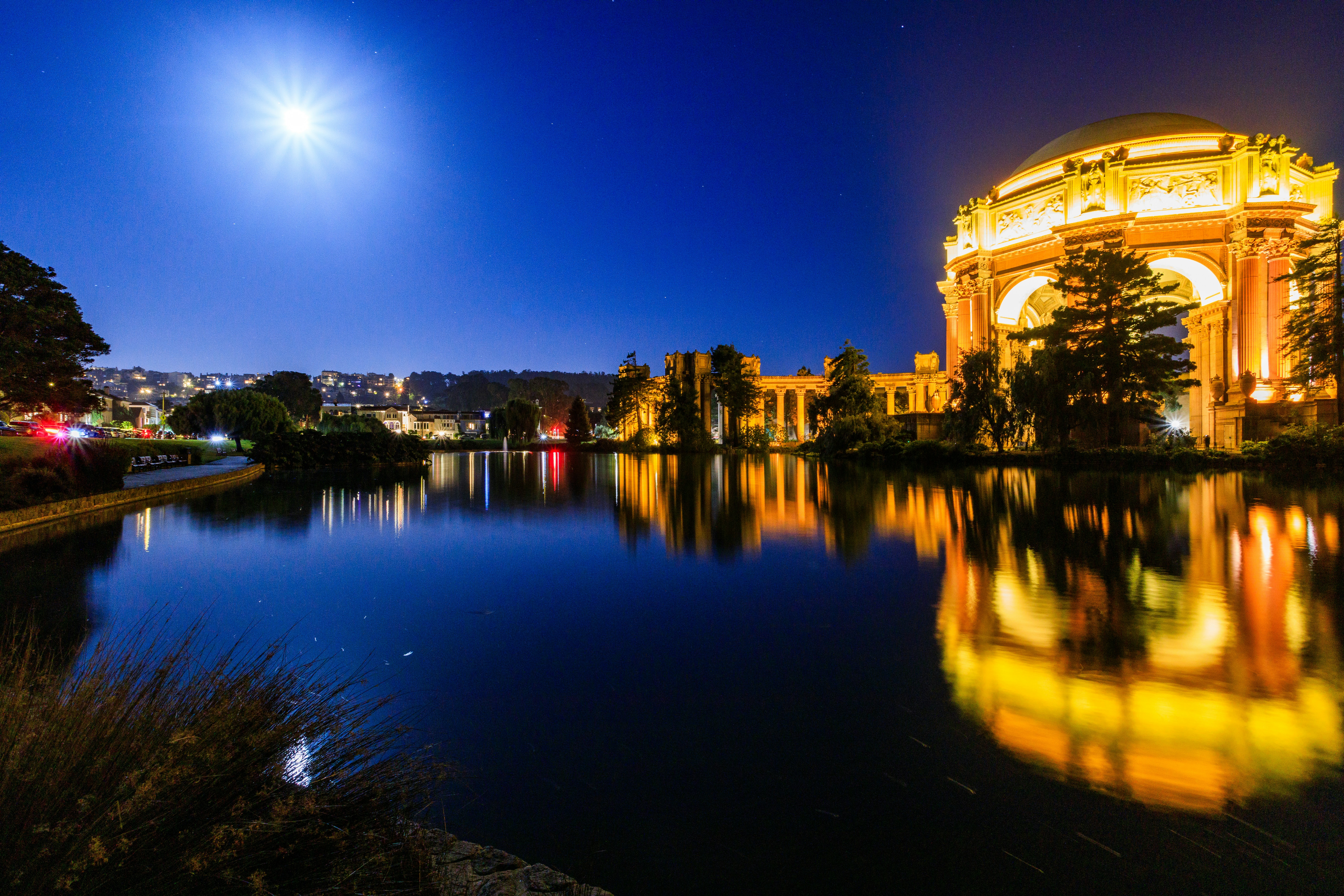 Moonlit Reflection Over the Grand Pavilion