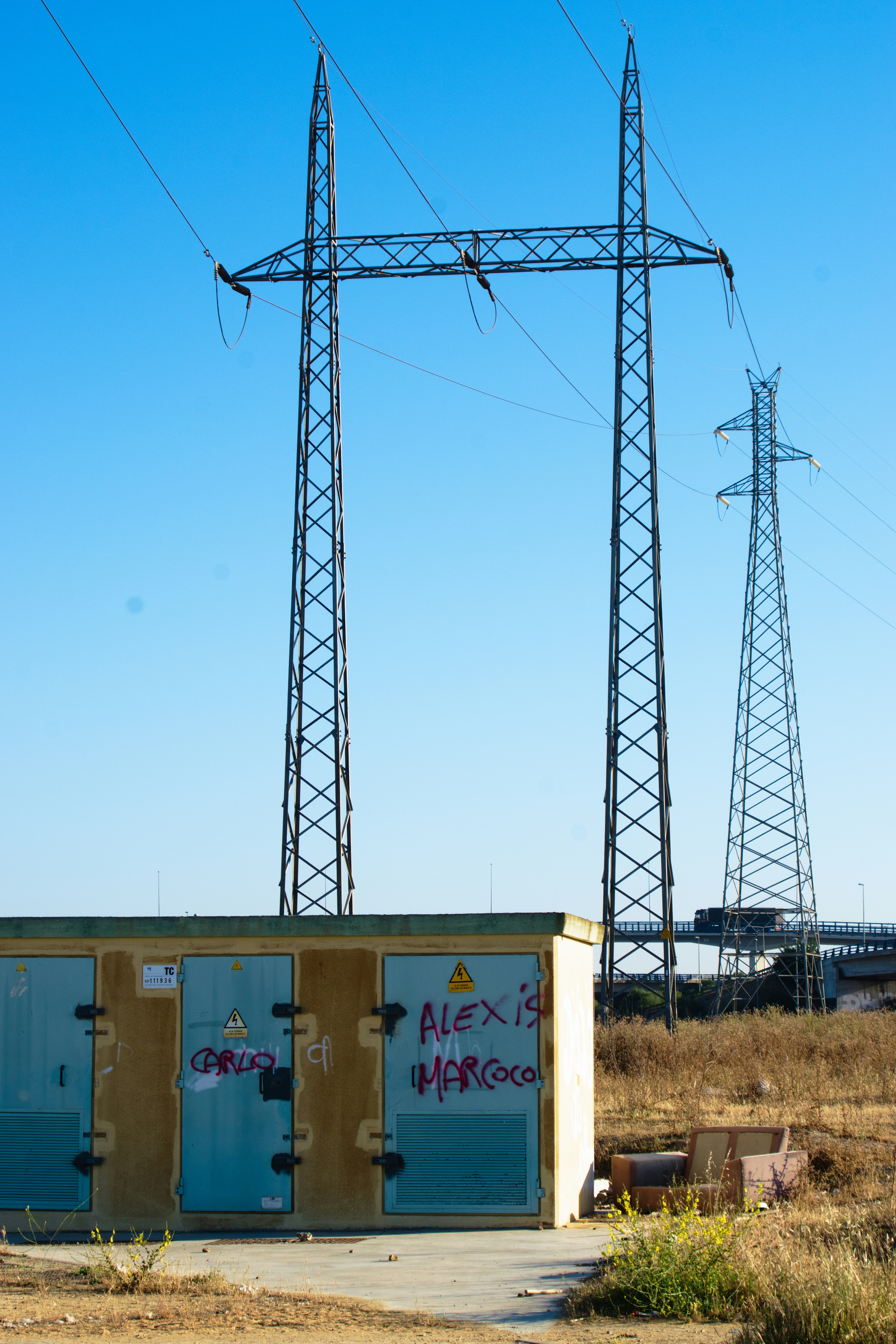 Suburban Substation Under Bare Summer Sky