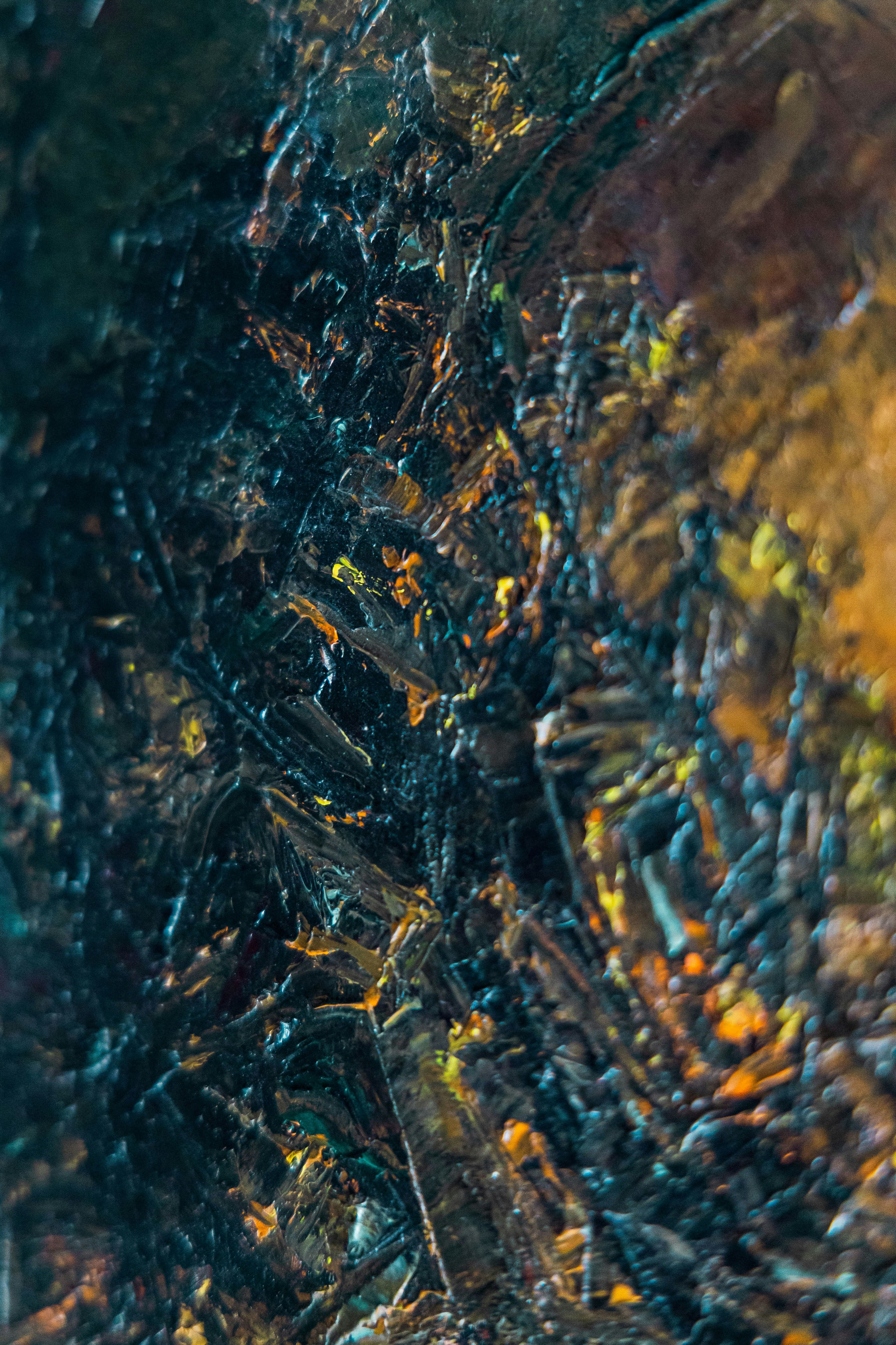 Veiled Ember: Abstract Texture in Midnight Copper